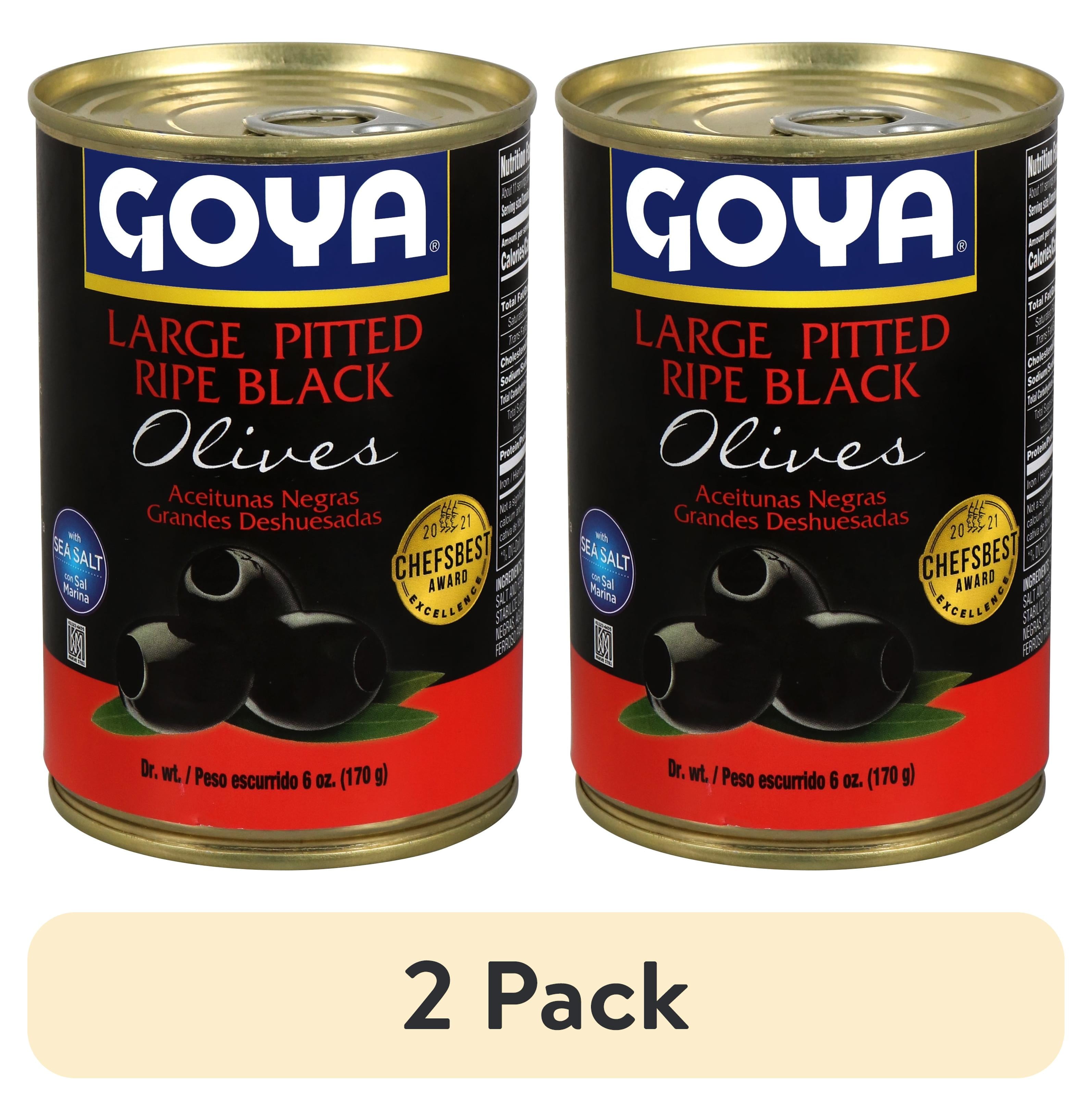 (2 pack) GOYA Large Pitted Ripe Black Olives 6 oz - Walmart.com