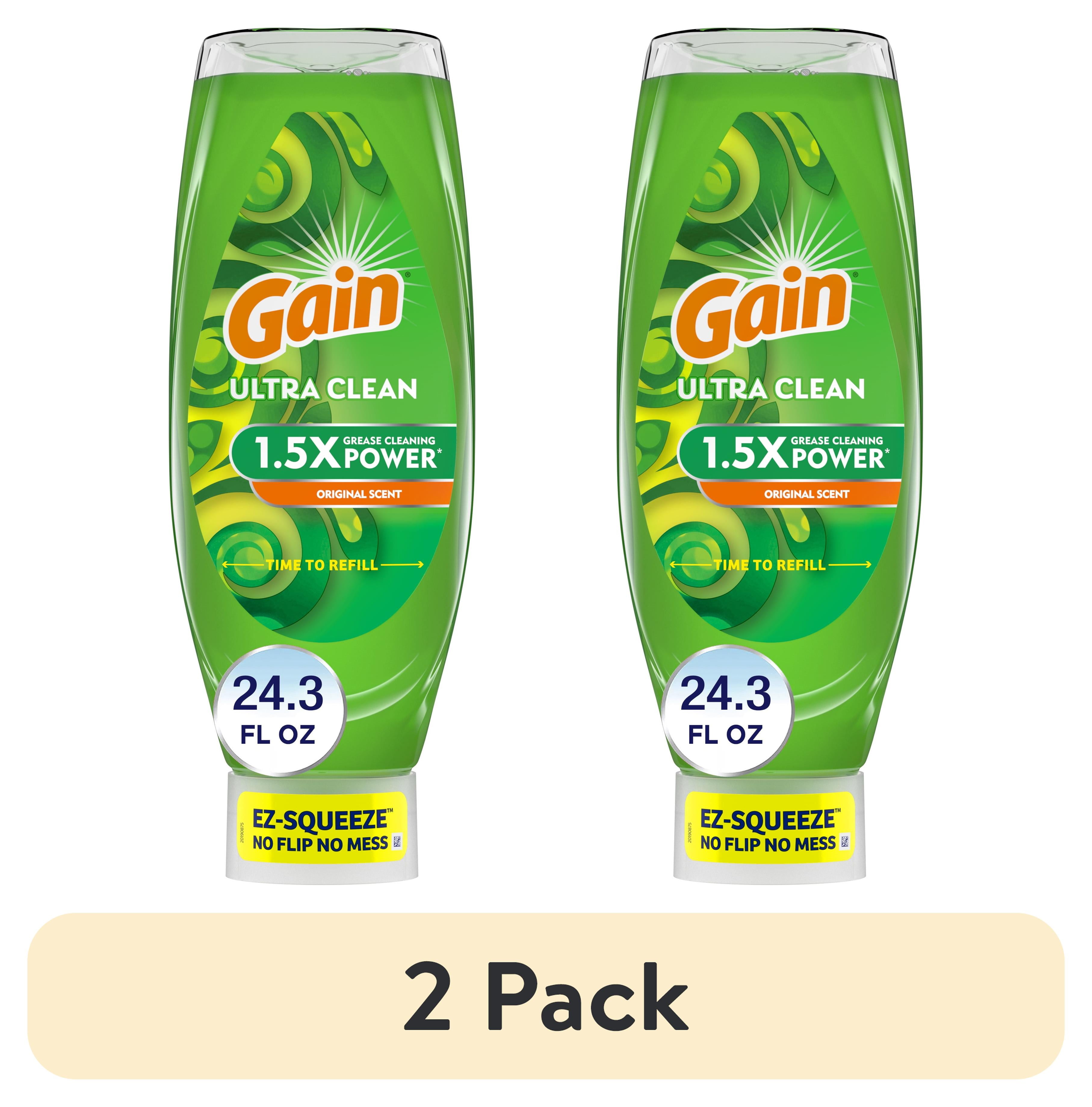 (2 pack) Gain EZ-Squeeze Dishwashing Liquid Dish Soap, Original Scent ...