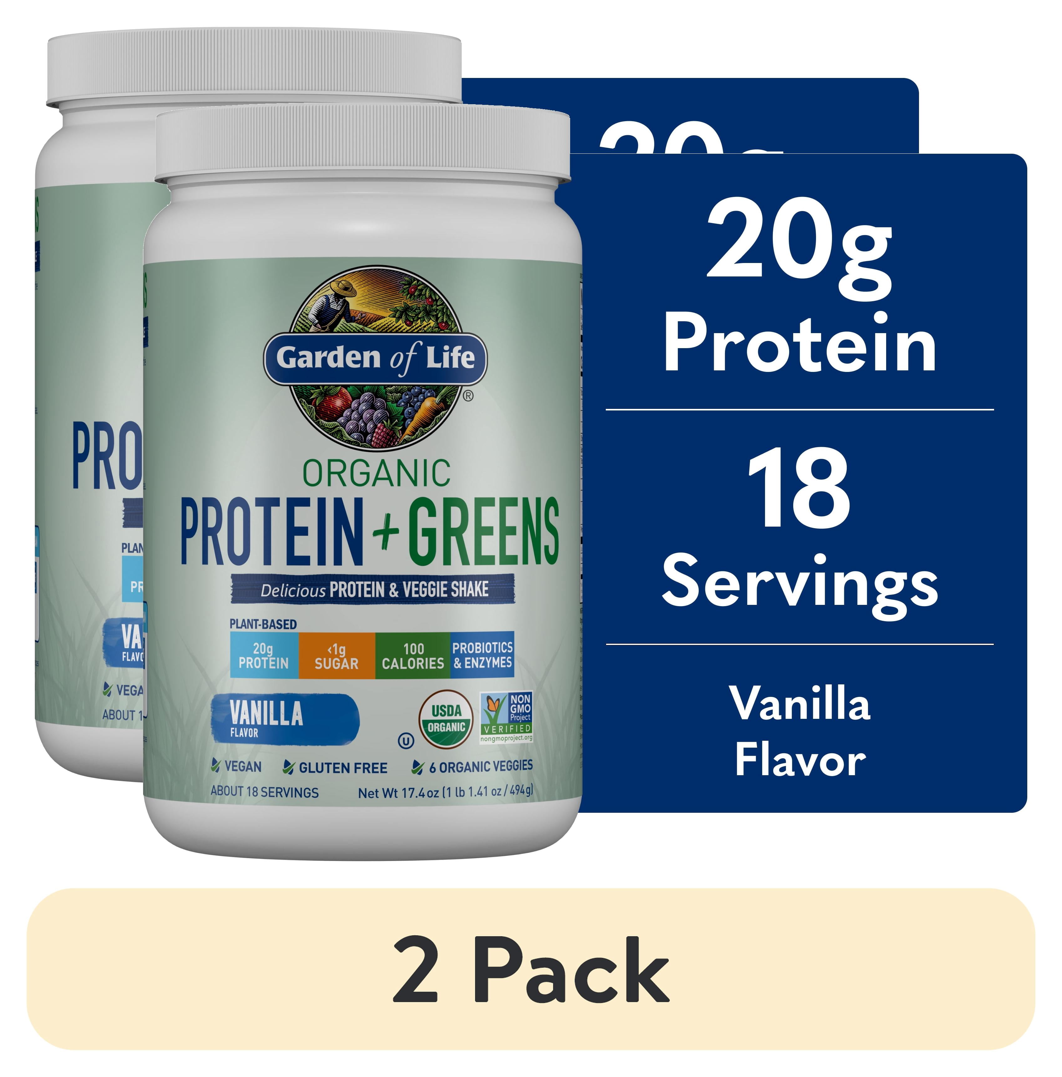 (2 pack) Garden of Life Organic Plant Based Greens Probiotic 20g ...