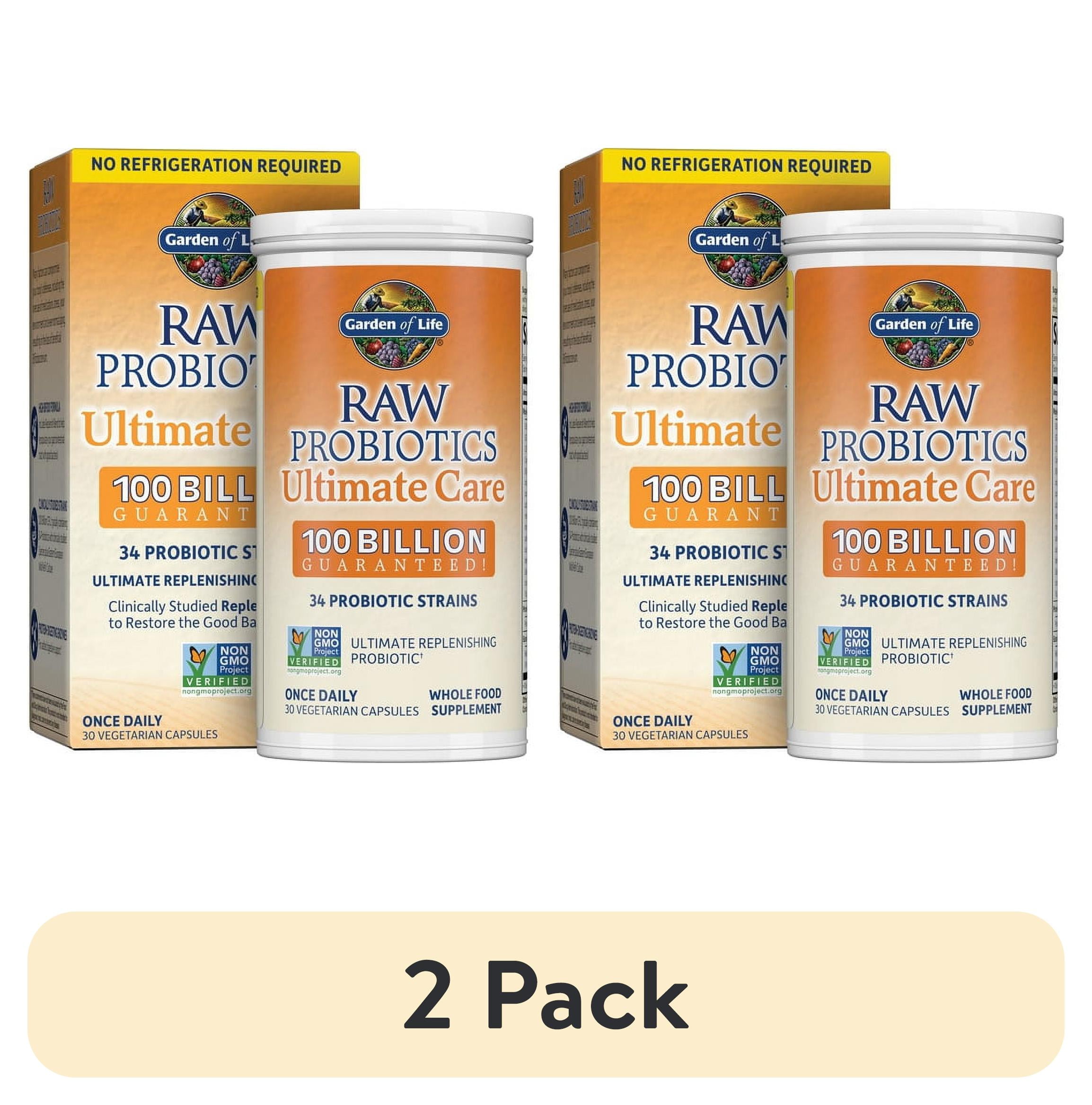 (2 pack) Garden of Life Raw Probiotics Ultimate Care 100 Billion Cfu 30 ...