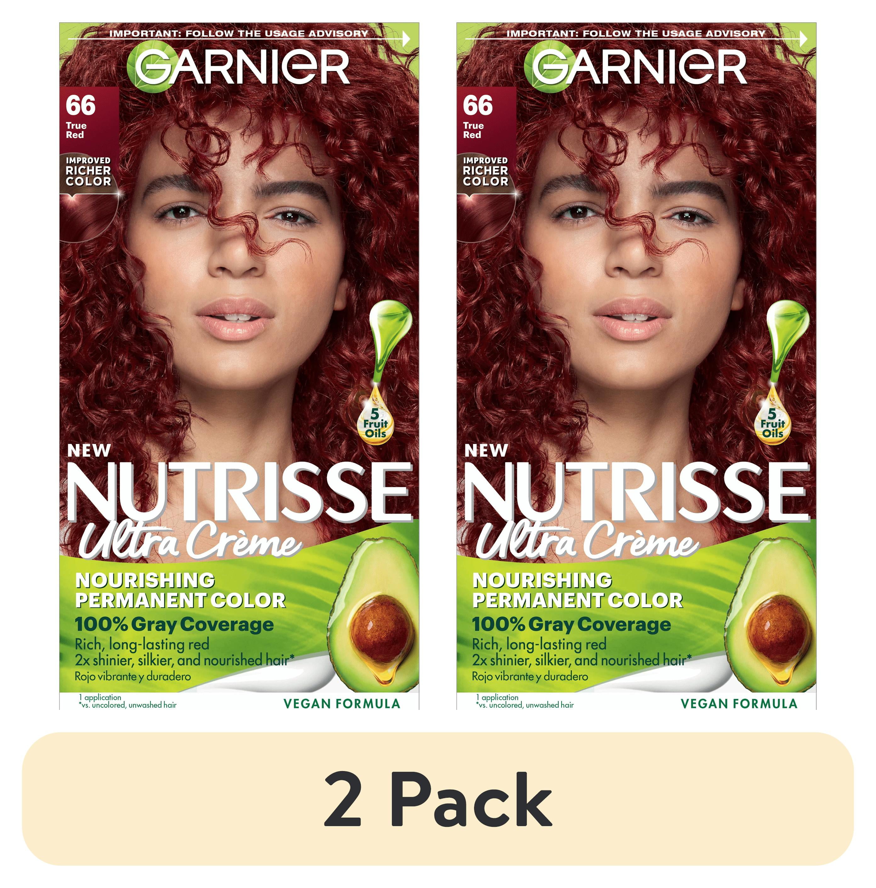 (2 pack) Garnier Nutrisse Nourishing Hair Color Creme, 066 True Red ...