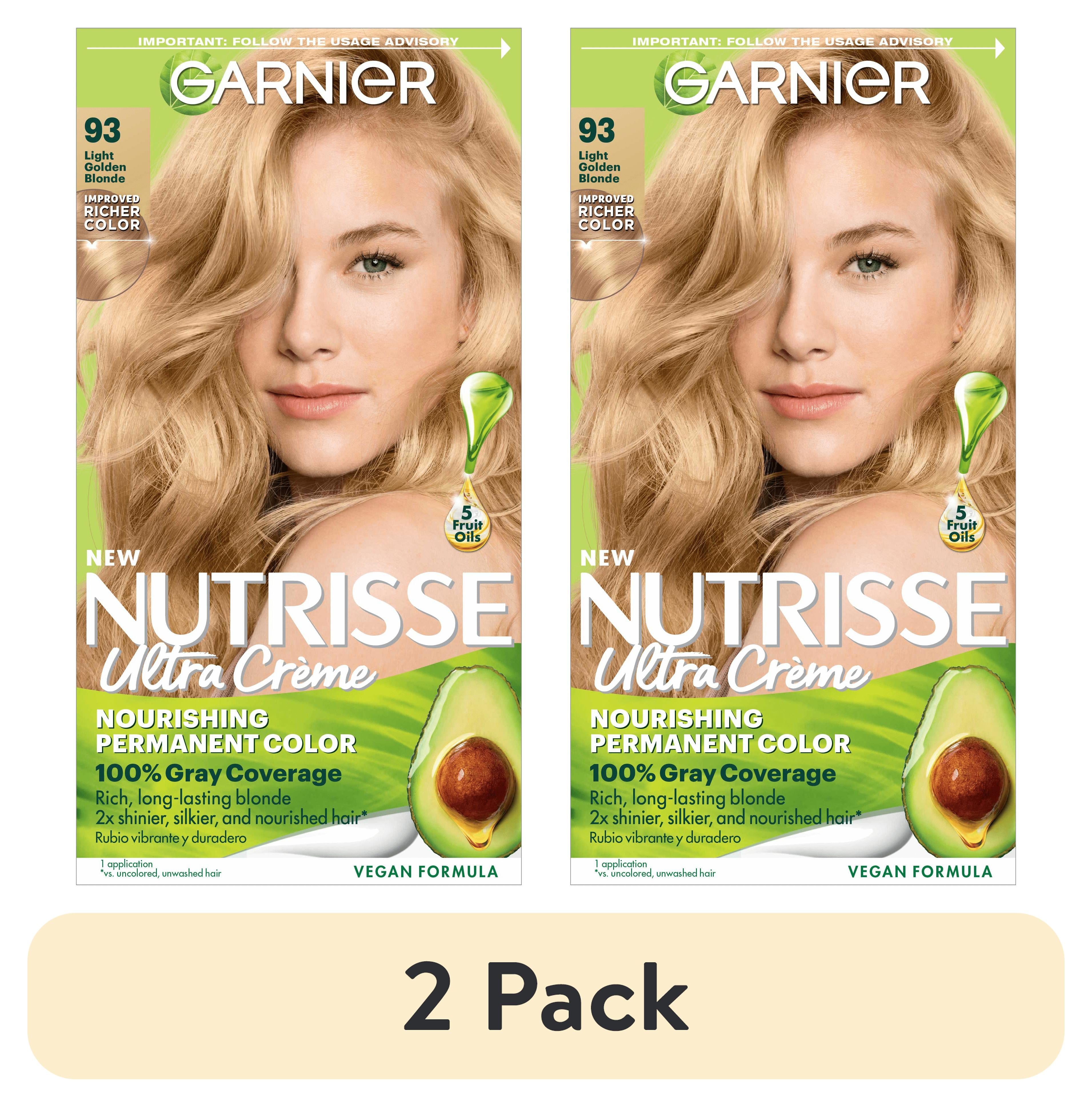 (2 pack) Garnier Nutrisse Nourishing Hair Color Creme, 093 Light Golden ...