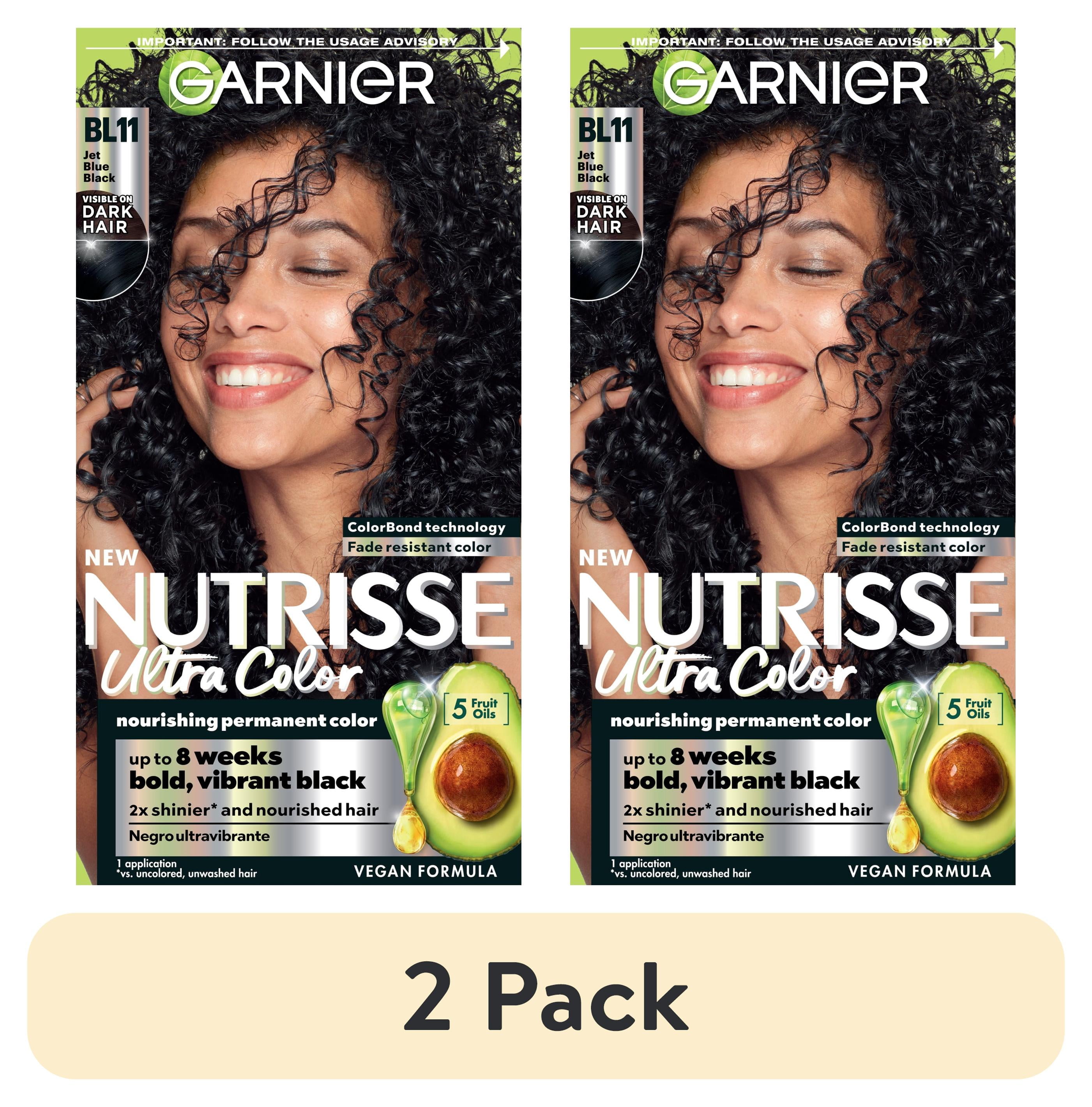 (2 pack) Garnier Nutrisse Nourishing Hair Color Creme, BL11 Jet Blue ...