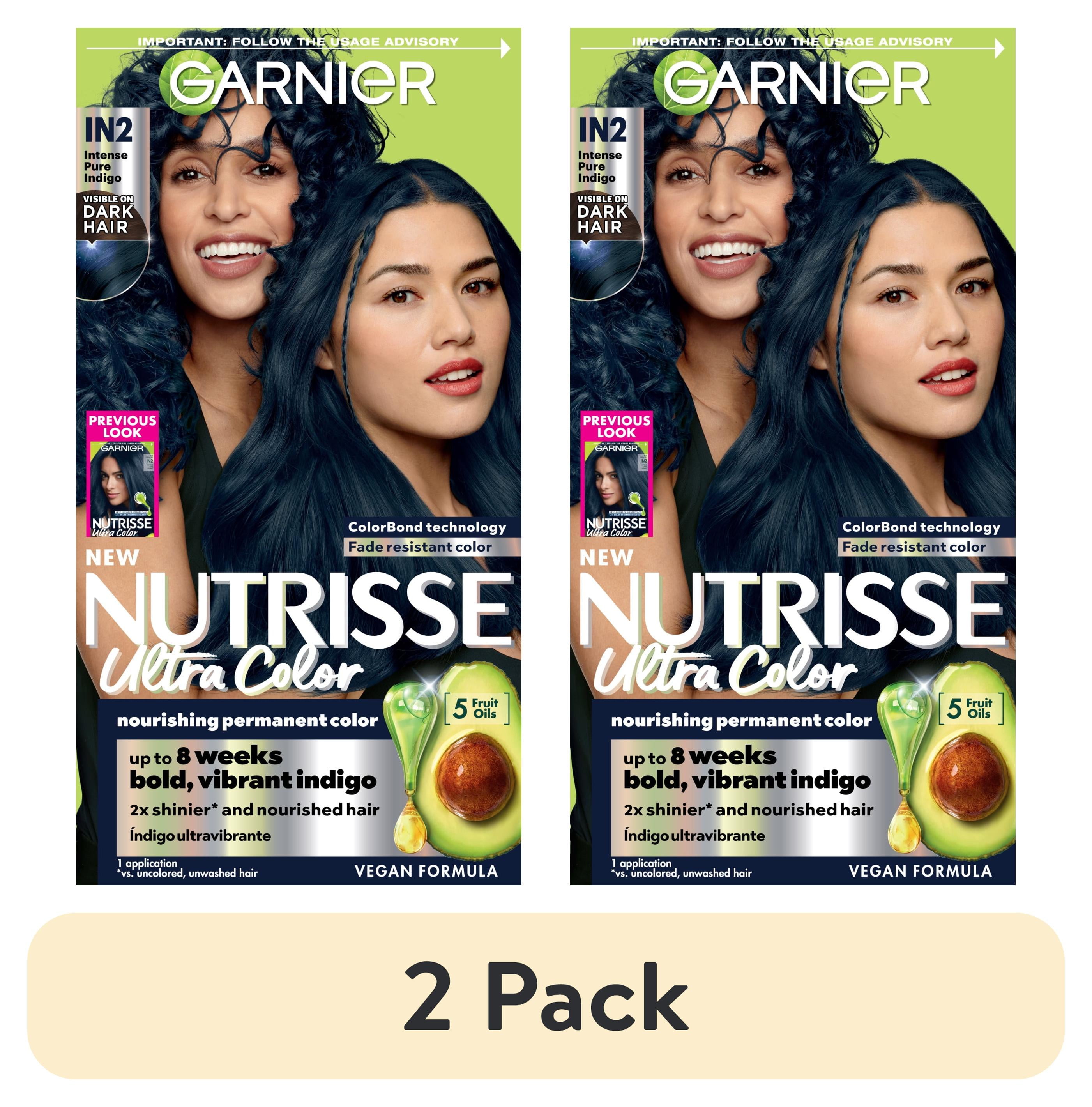 (2 pack) Garnier Nutrisse Nourishing Hair Color, IN2 Blue Curacao, 4.2 ...