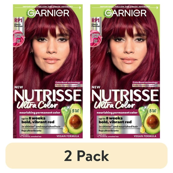 (2 pack) Garnier Nutrisse Ultra Color Hair Color Tool Kit, Permenant ...