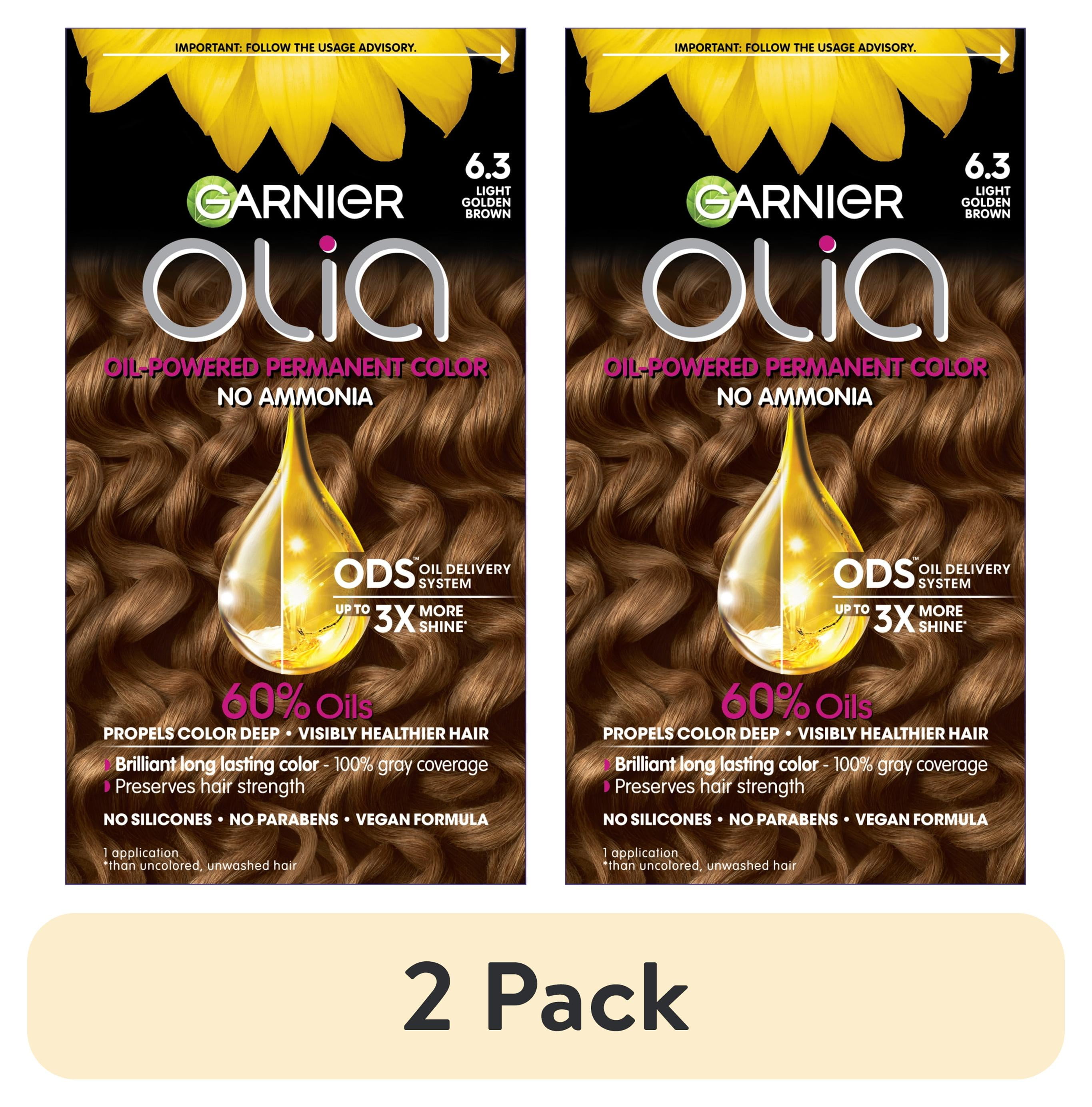 (2 pack) Garnier Olia Oil Powered Permanent Hair Color, 6.3 Light ...