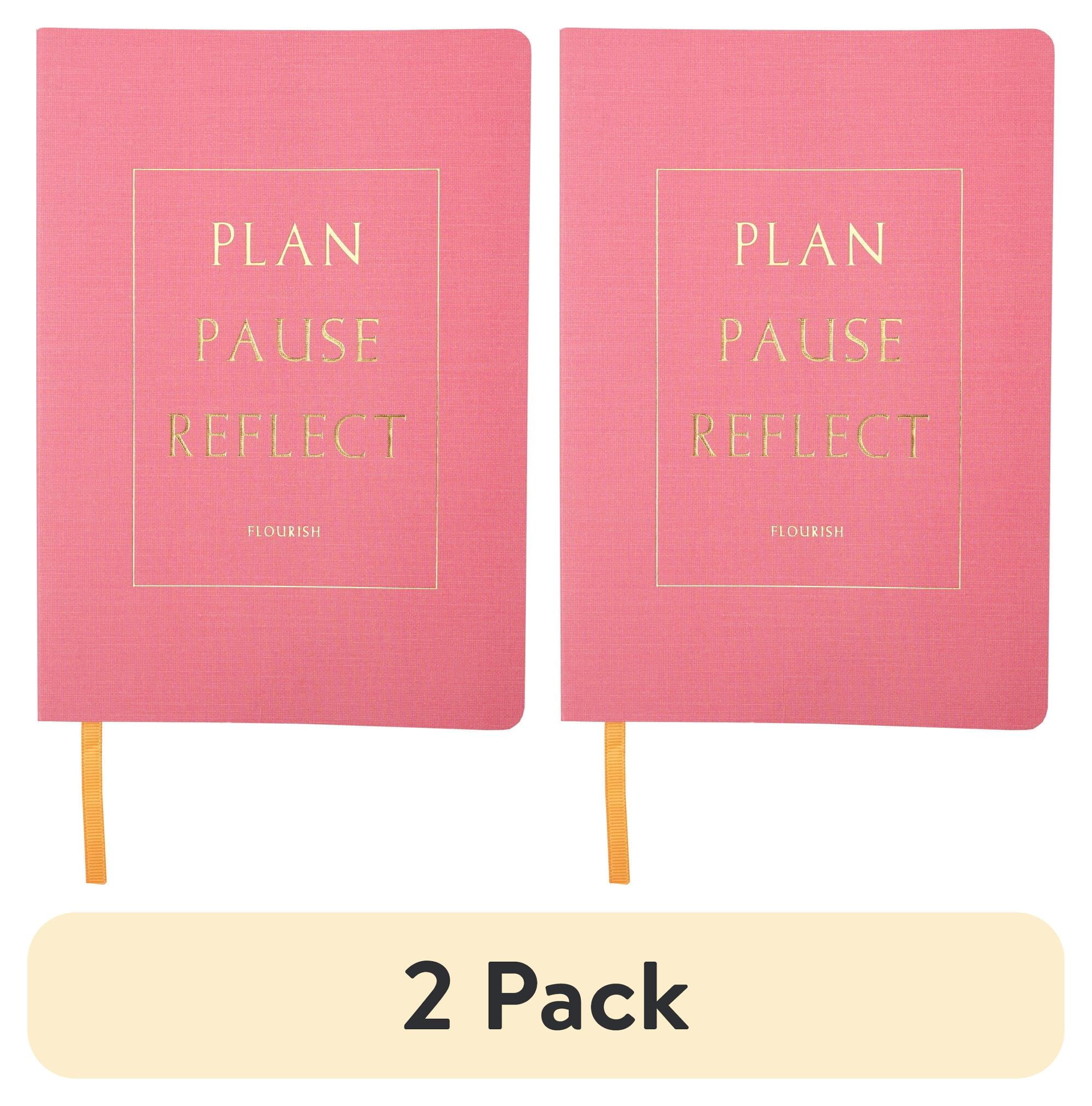 (2 pack) Gartner Studios Plan Pause Reflect Flourish Reflection Guided Journal, 6" x 8", 96 ...