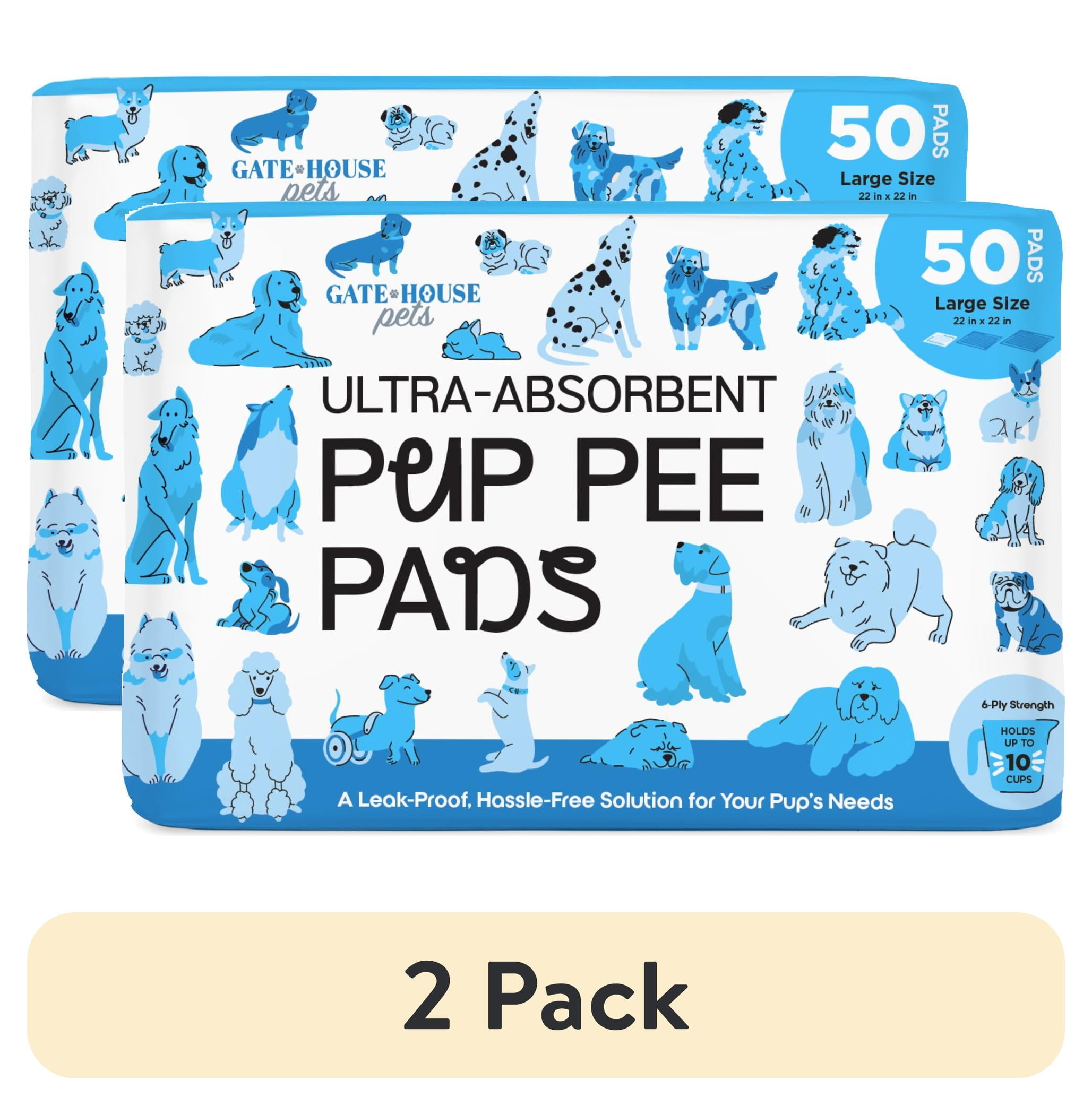 (2 pack) Gatehouse Large Ultra Absorbent Pup Pee Pads, Dog and Puppy ...