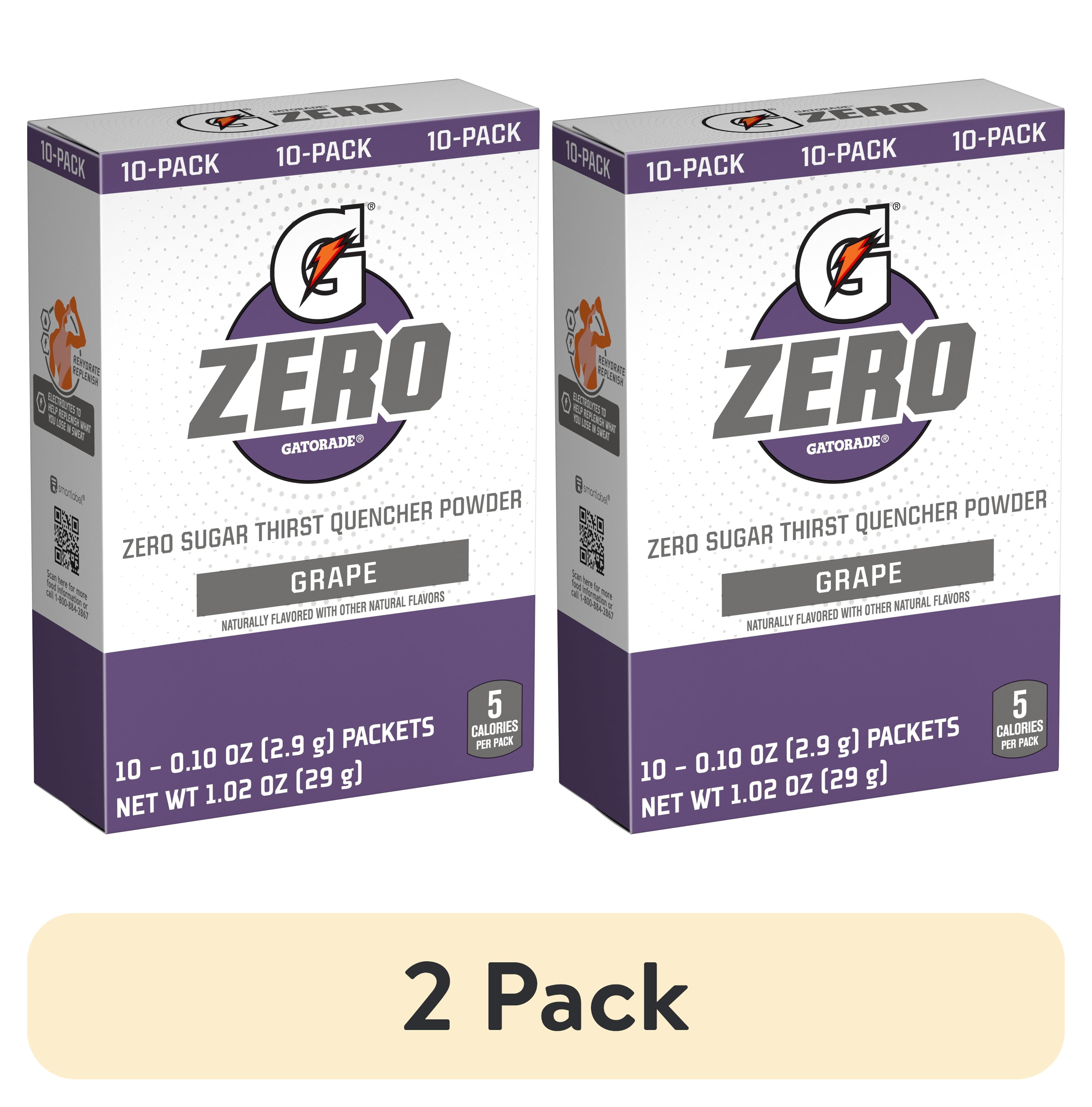 (2 pack) Gatorade G Zero Sports Drink Grape, Powdered Energy Drink Mix ...
