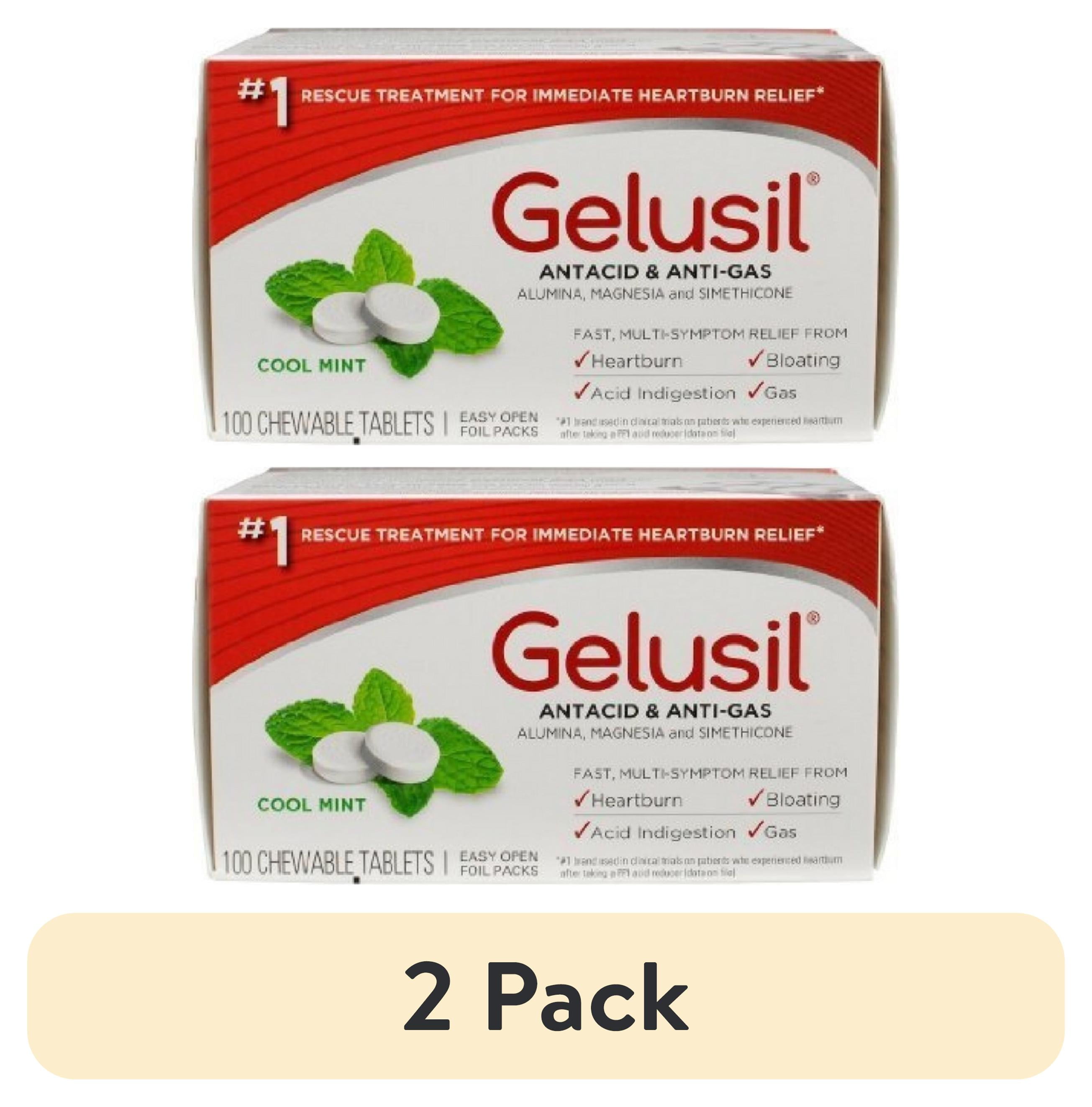 (2 pack) Gelusil Chewable Tablets, 100 Ct - Walmart.com
