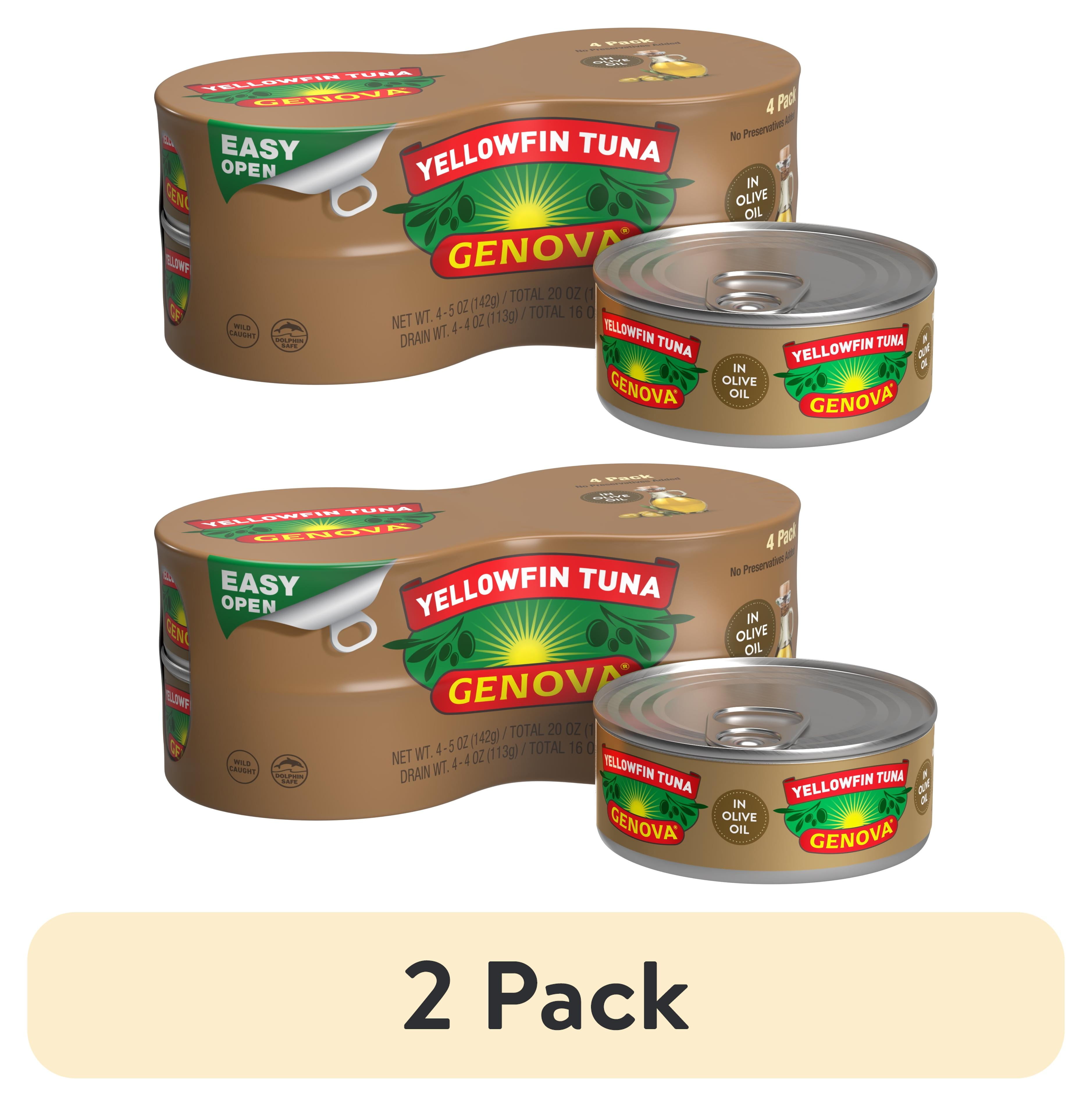 (2 pack) Genova Premium Yellowfin Tuna in Olive Oil 4 - 5 oz cans ...