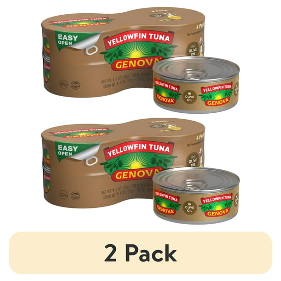 (2 pack) Genova Premium Yellowfin Tuna in Olive Oil 4 - 5 oz cans ...