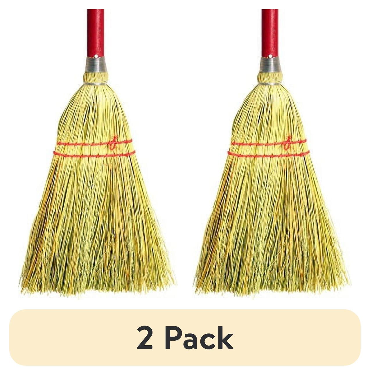 (2 pack) Genuine Joe Lobby Toy Broom - Natural Fiber Bristle - 34"Red ...