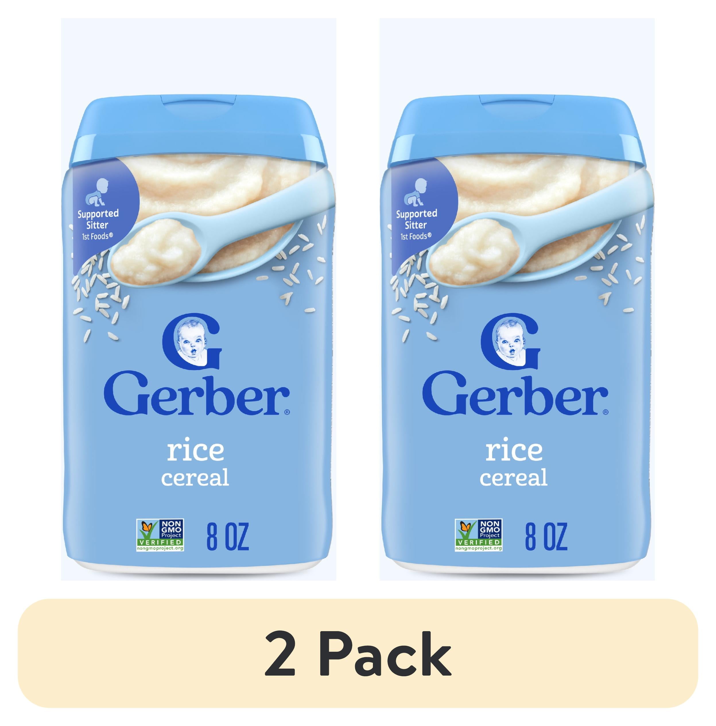 (2 pack) Gerber Stage 1 Baby Food, Baby Rice Cereal, Gerber Cereal For ...