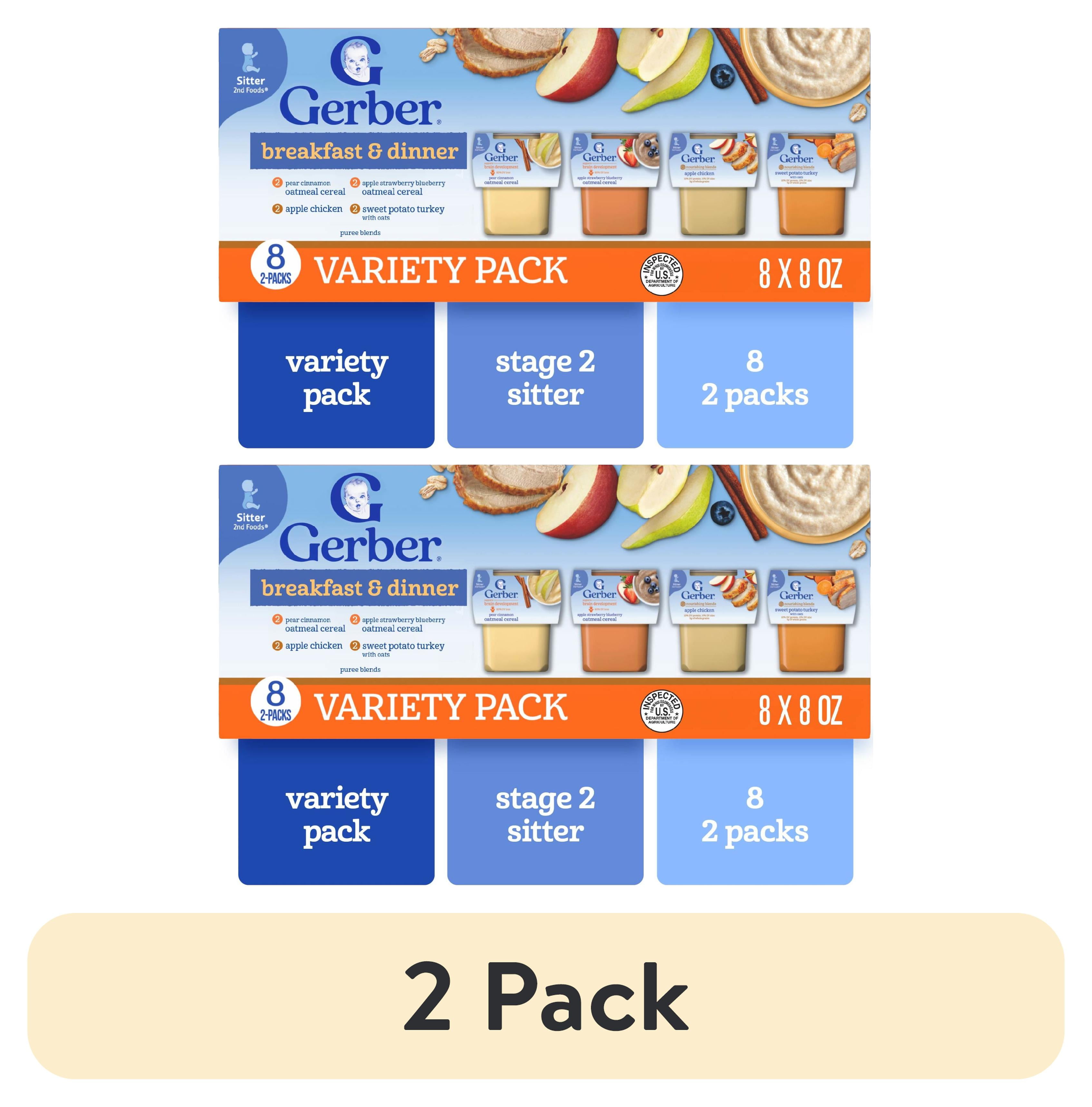 (2 pack) Gerber 2nd Foods Breakfast & Dinner Puree Classics Baby Food ...