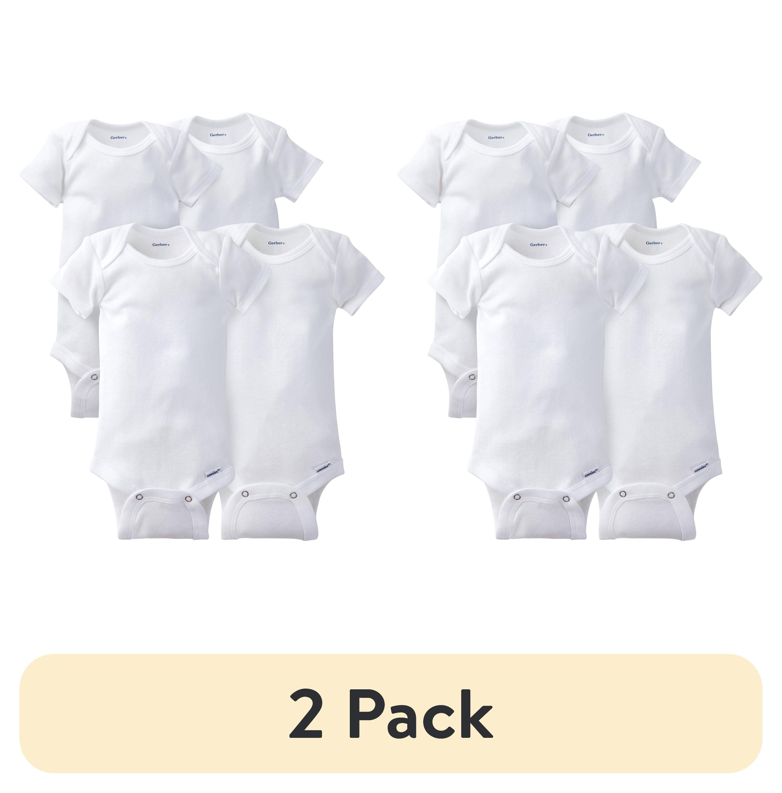 (2 pack) Gerber Baby Boys & Girls Short Sleeve Bodysuit, 4 Pack & 8 ...