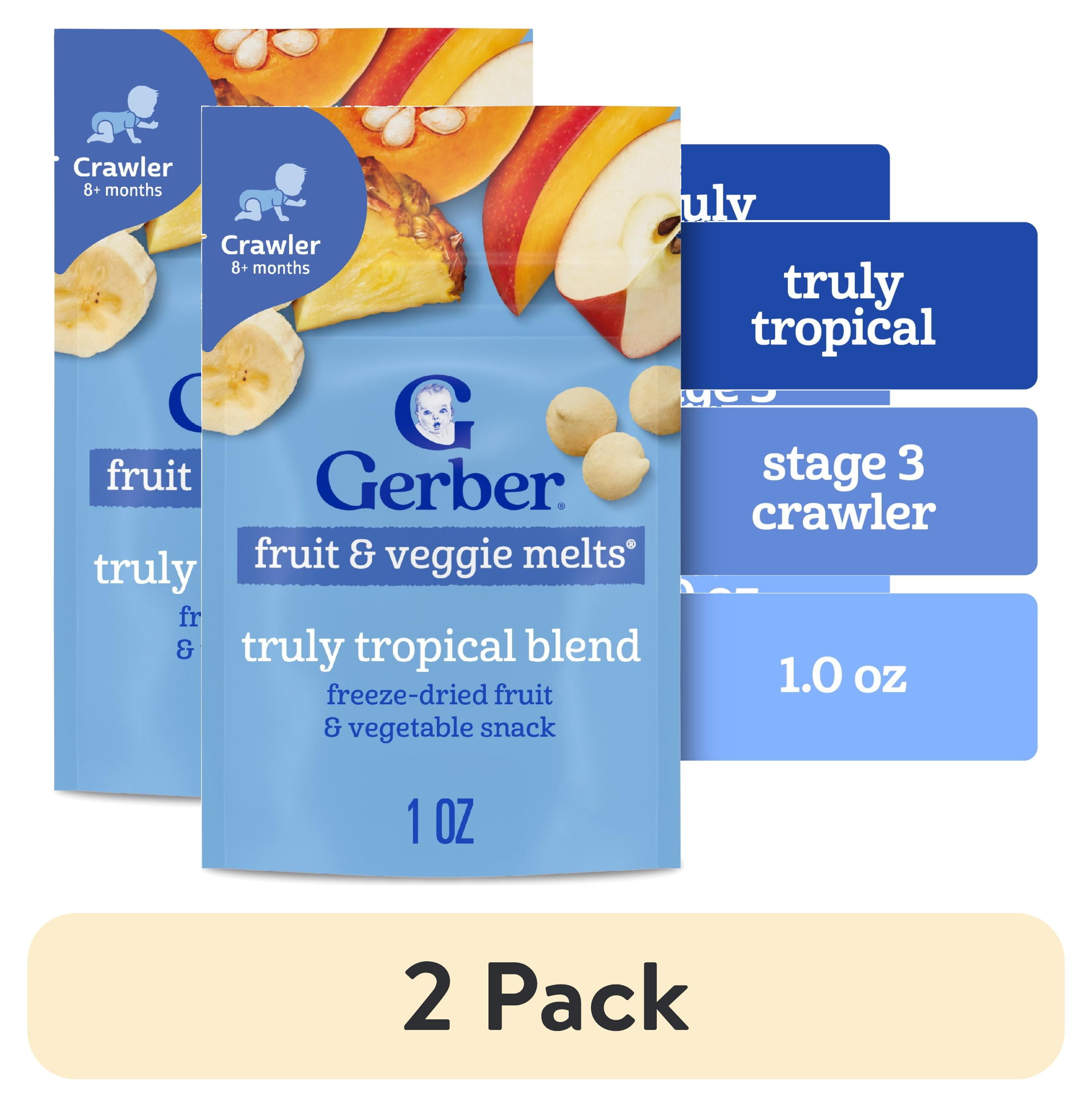 (2 pack) Gerber Snacks for Baby Fruit & Veggie Melts Baby Snack, Truly ...