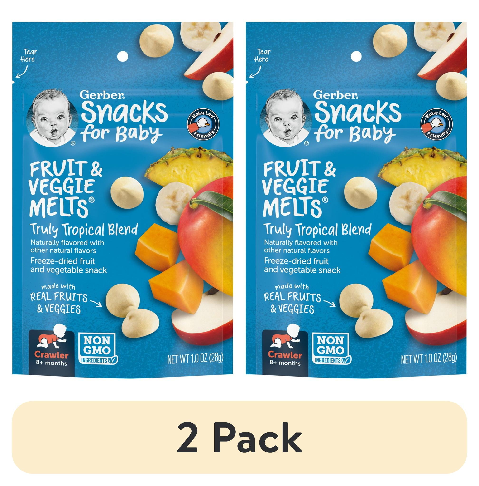 (2 pack) Gerber Fruit & Veggie Melts Truly Tropical Blend Stage 3 ...
