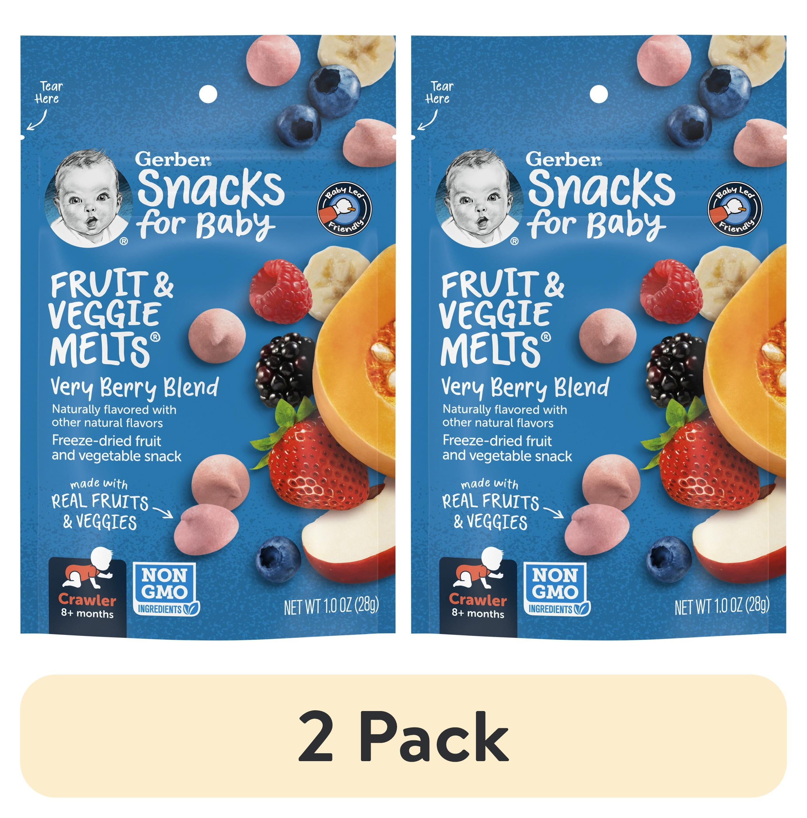 (2 pack) Gerber Fruit & Veggie Melts Very Berry Blend Stage 3 Toddler ...