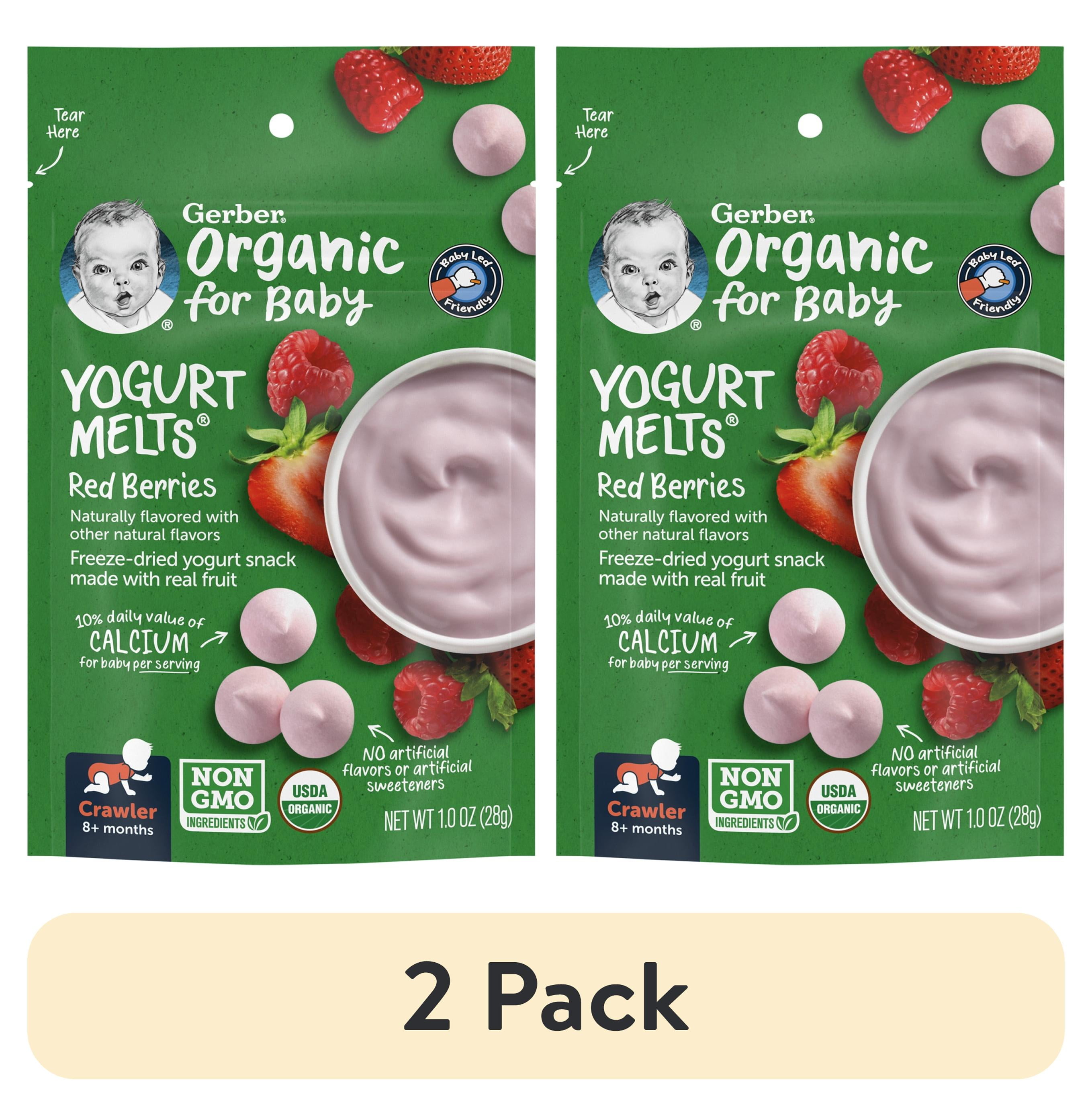 (2 pack) Gerber Organic Stage 3 Baby Food, Red Berries Yogurt Melts, 1 ...