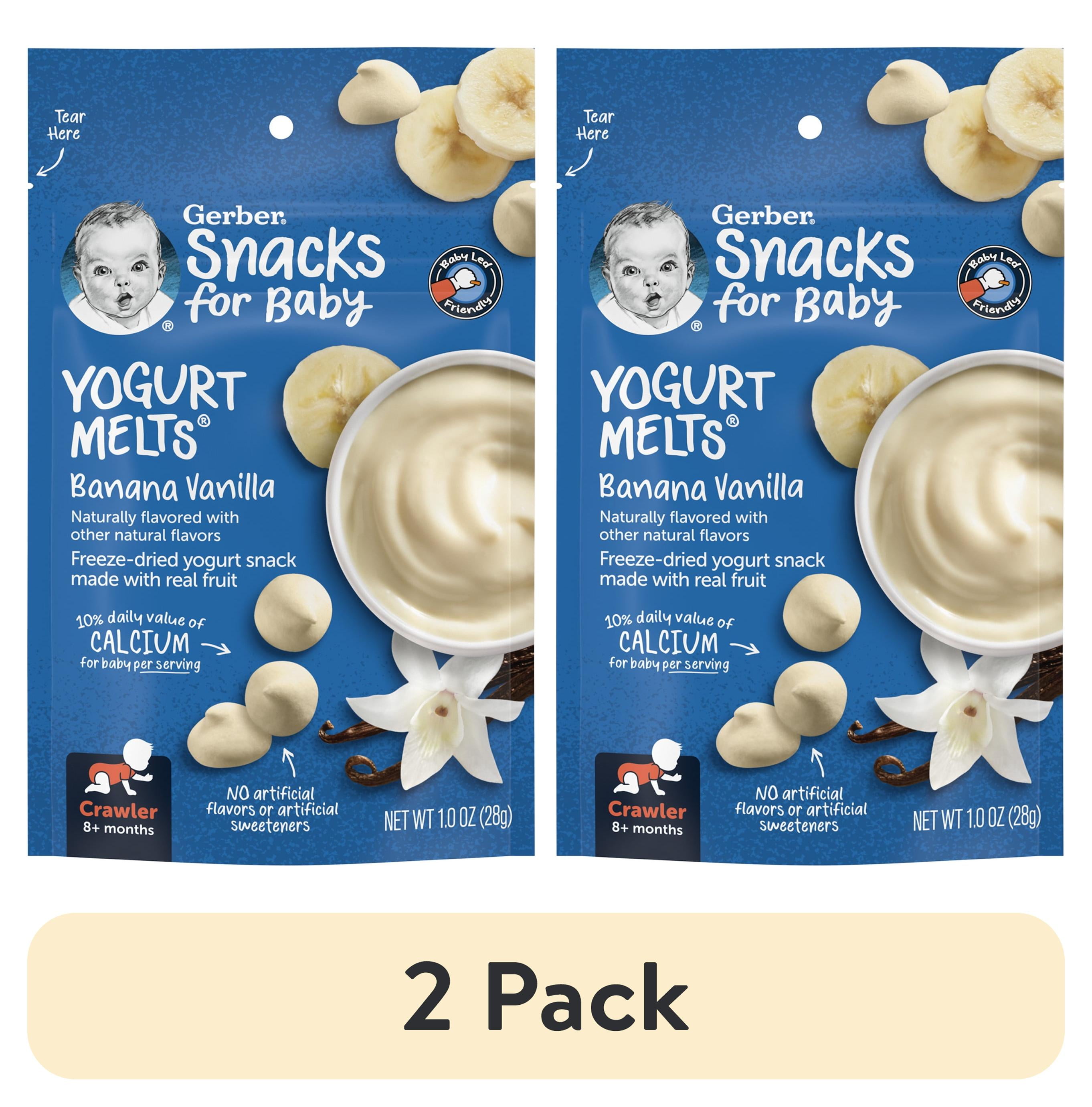 (2 pack) Gerber Stage 3 Baby Food, Banana Vanilla Yogurt Melts Snacks ...