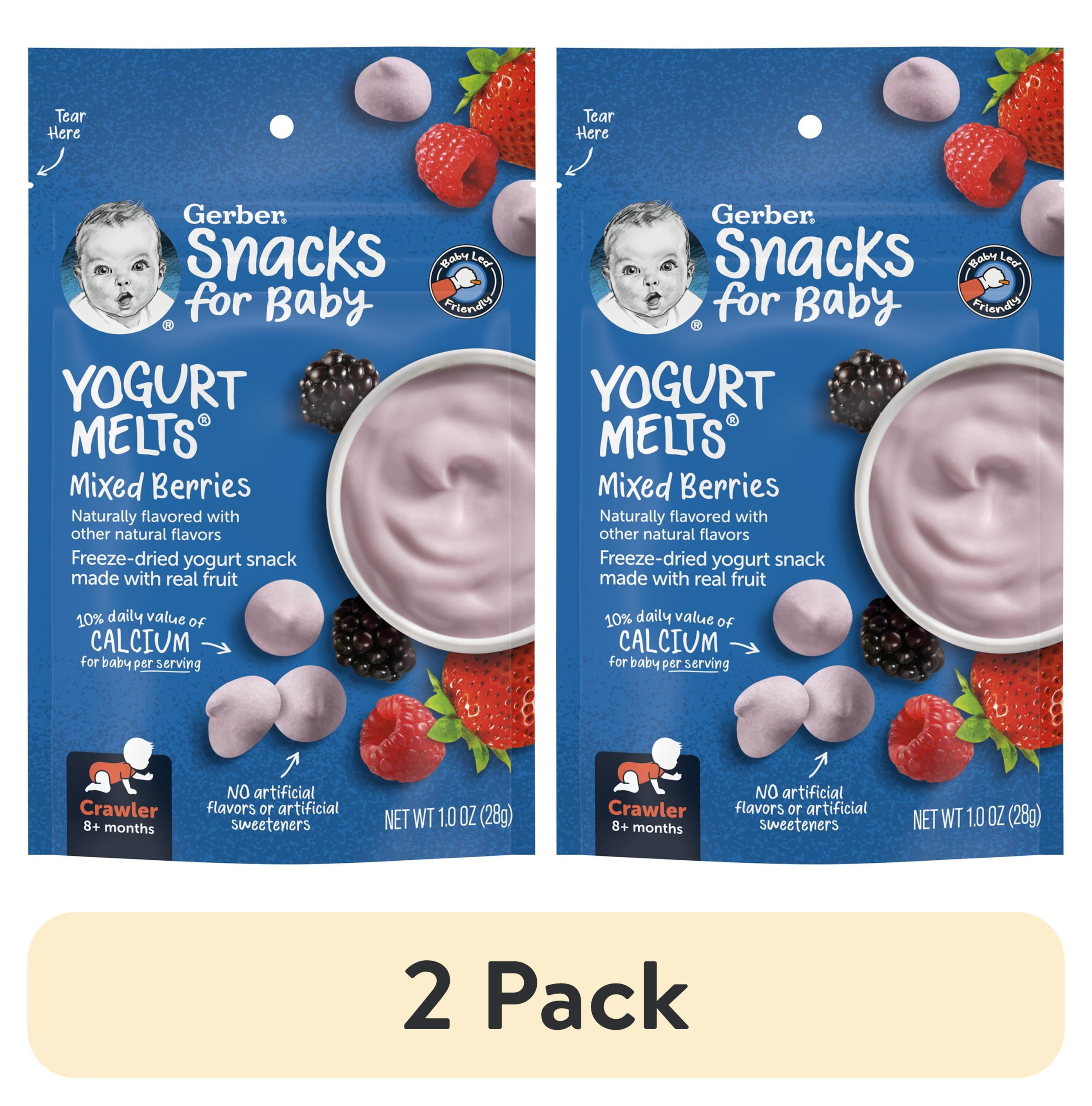 (2 pack) Gerber Snacks for Baby Yogurt Melts, Mixed Berries, 1 oz 1 oz ...