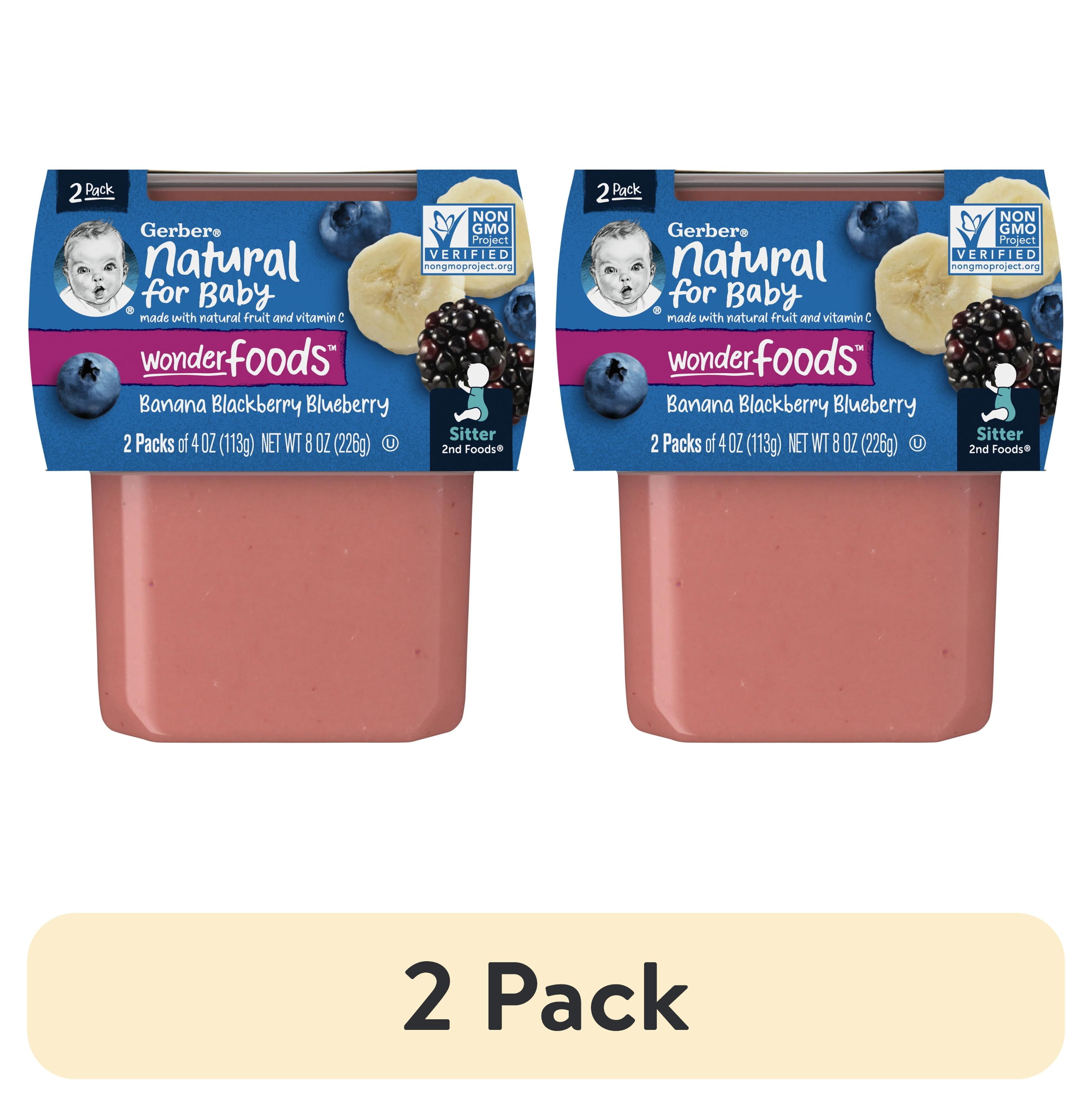 (2 pack) Gerber 2nd Foods Baby Food, Banana Blackberry Blueberry, 4 oz ...