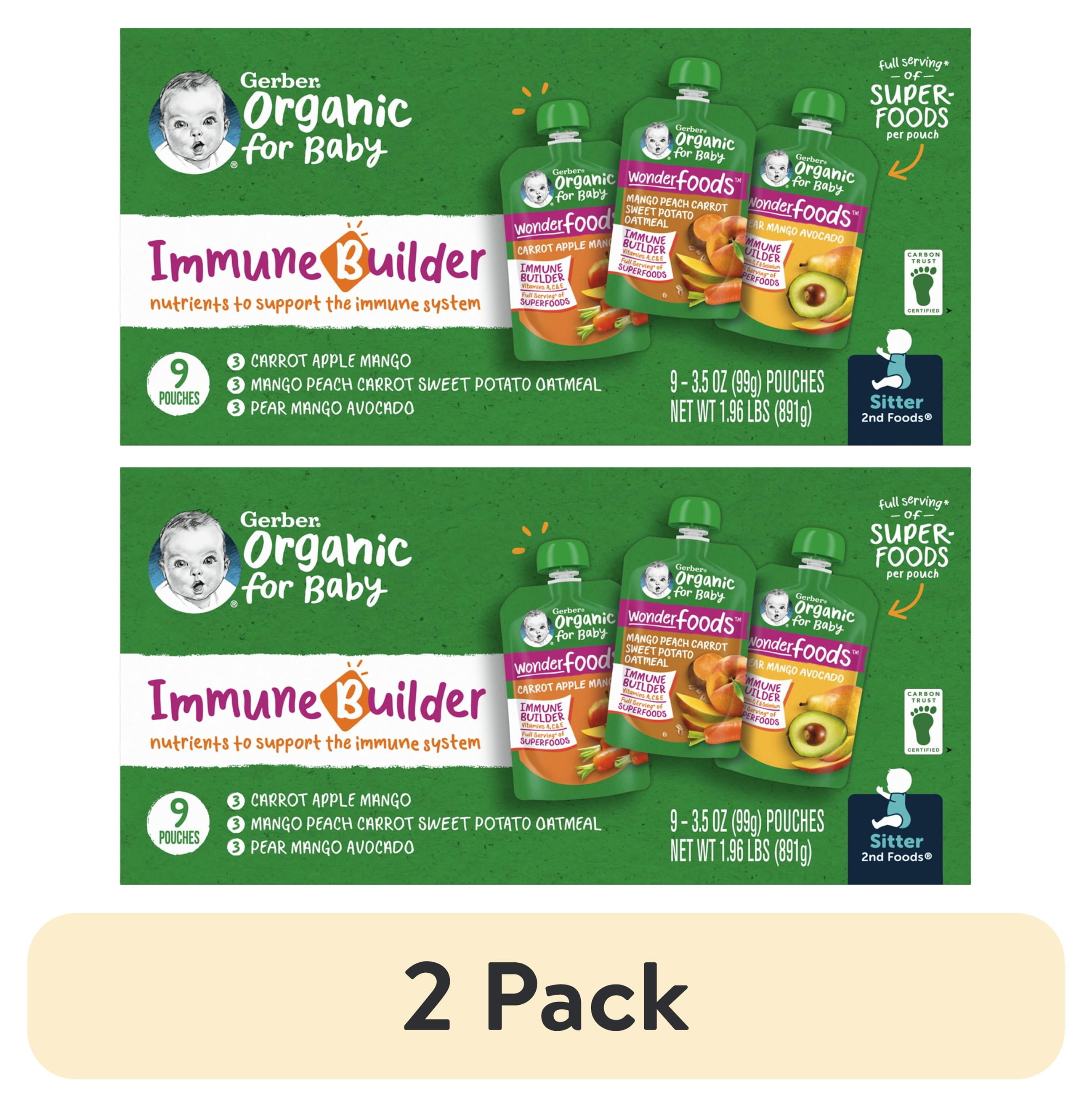 (2 pack) Gerber Stage 2 Baby Food, Organic Baby Food Pouches, Puree ...