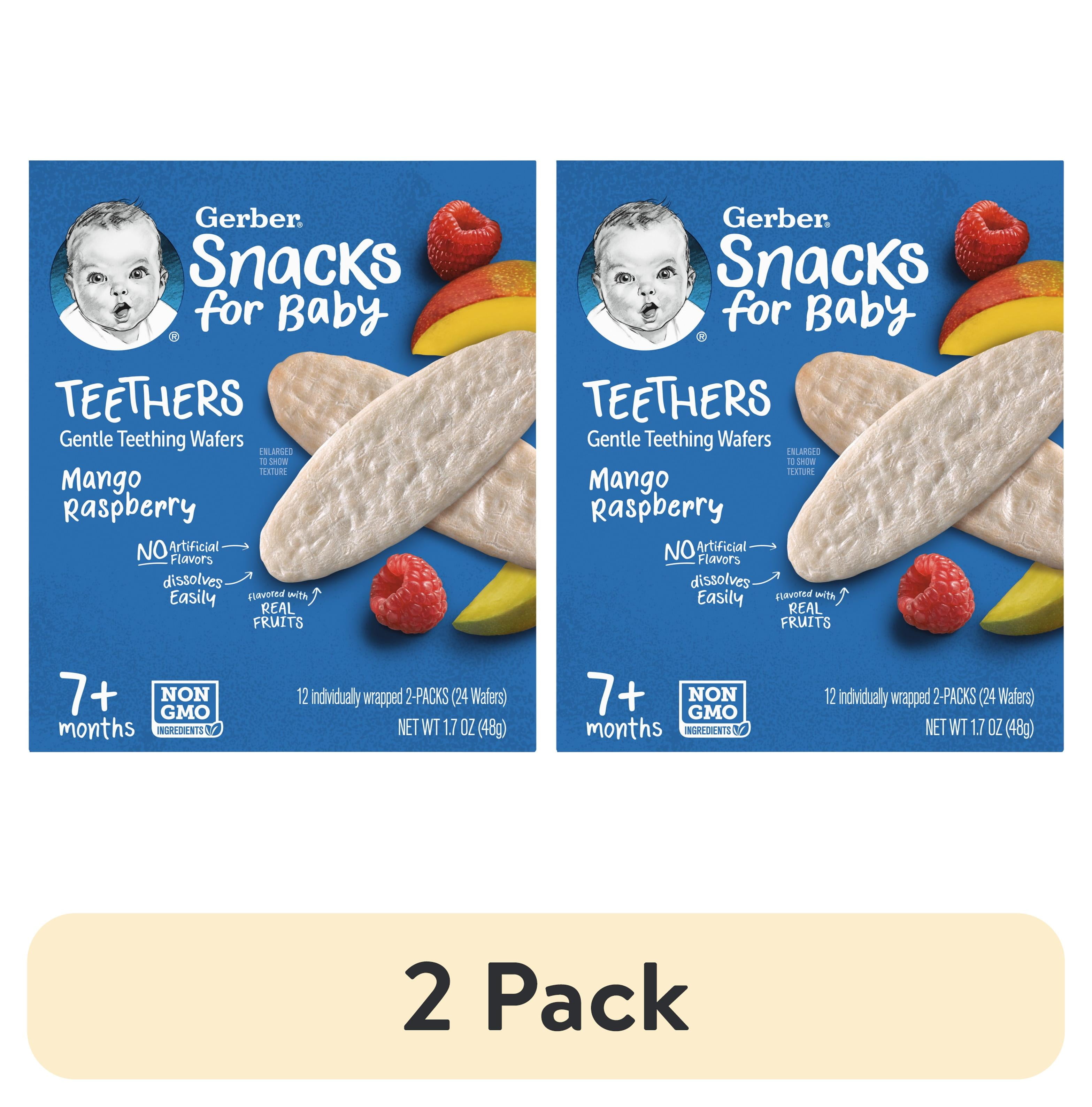 (2 pack) Gerber Stage 3 Baby Food, Mango Raspberry Teether, 1.7 oz Box ...