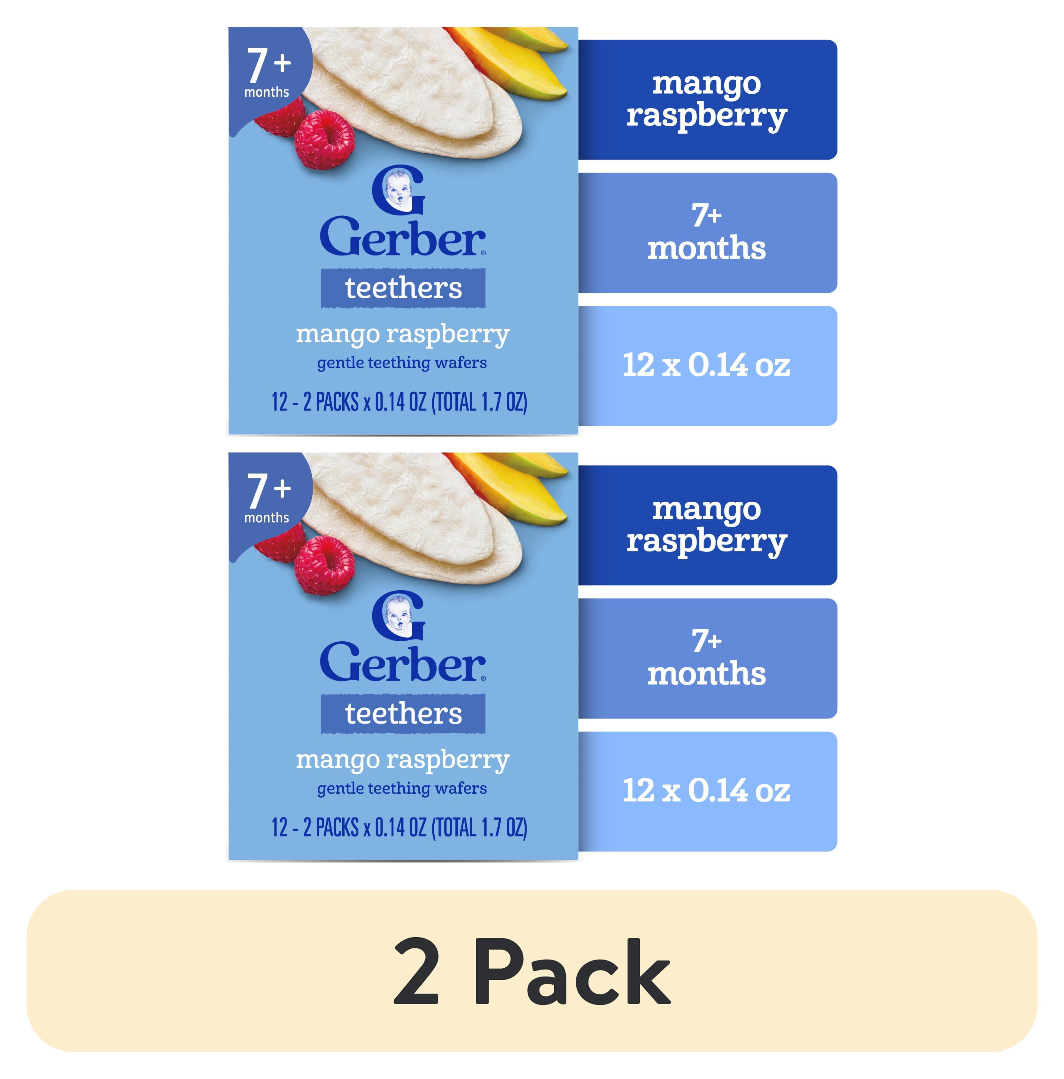 (2 pack) Gerber Snacks for Baby Teethers, Mango Raspberry, 1.7 oz Box ...
