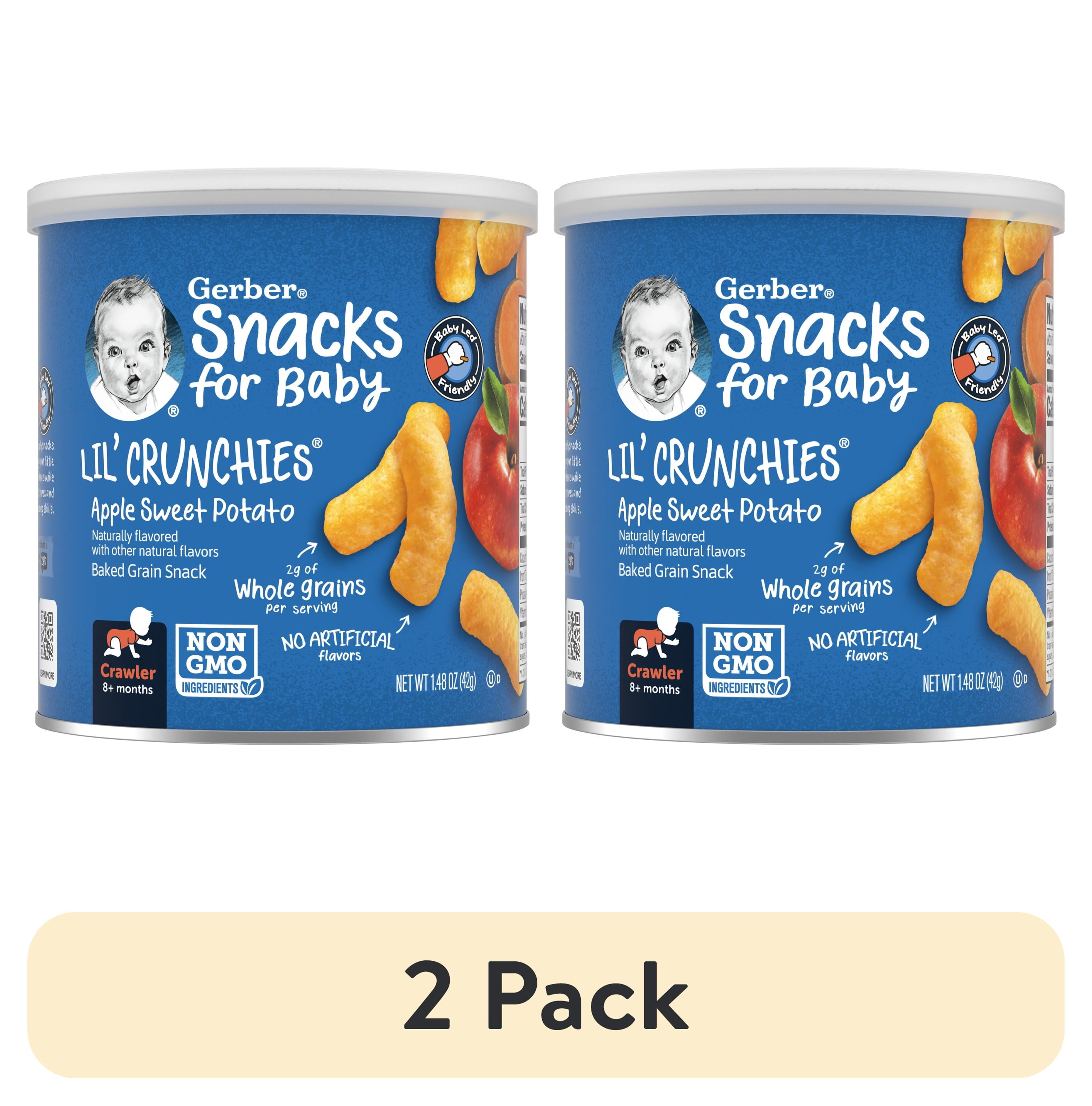 (2 pack) Gerber Snacks for Baby Lil Crunchies Apple Sweet Potato Puffs ...