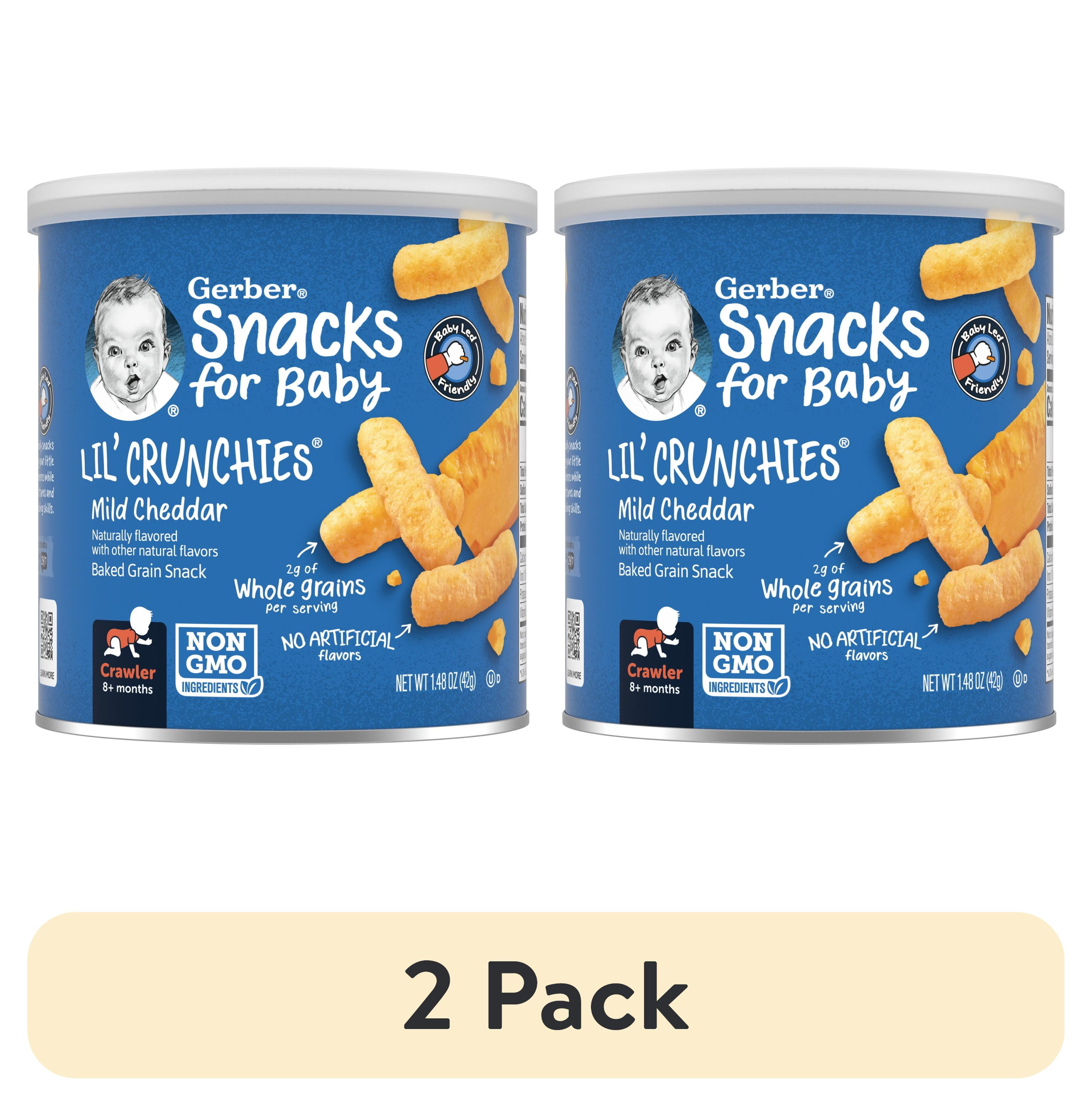 (2 pack) Gerber Baby Snacks, Lil’ Crunchies, Mild Cheddar, Clean Label ...