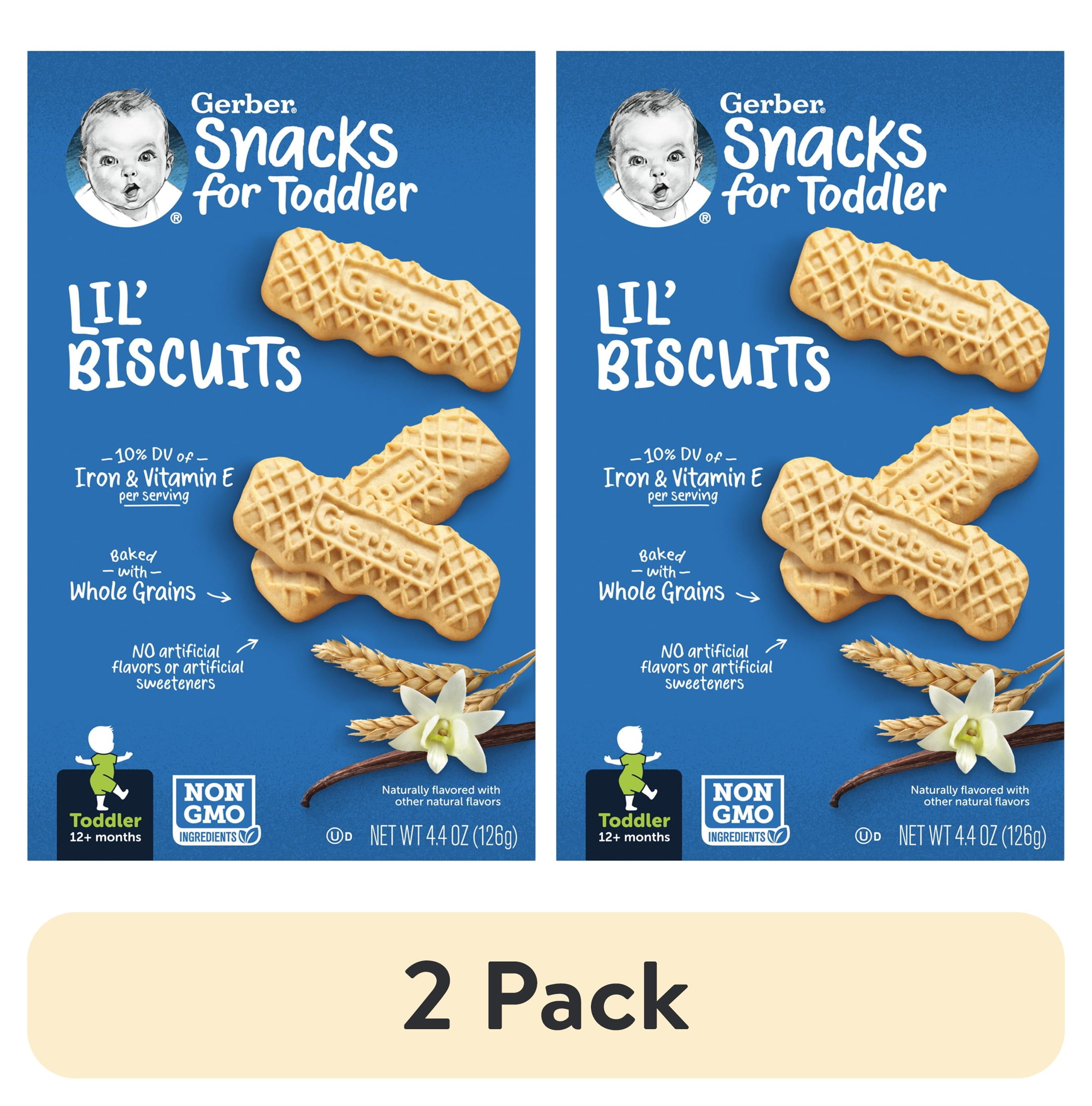 (2 pack) Gerber Toddler Baby Food, Vanilla Wheat Biscuits, 4.44 oz Box ...