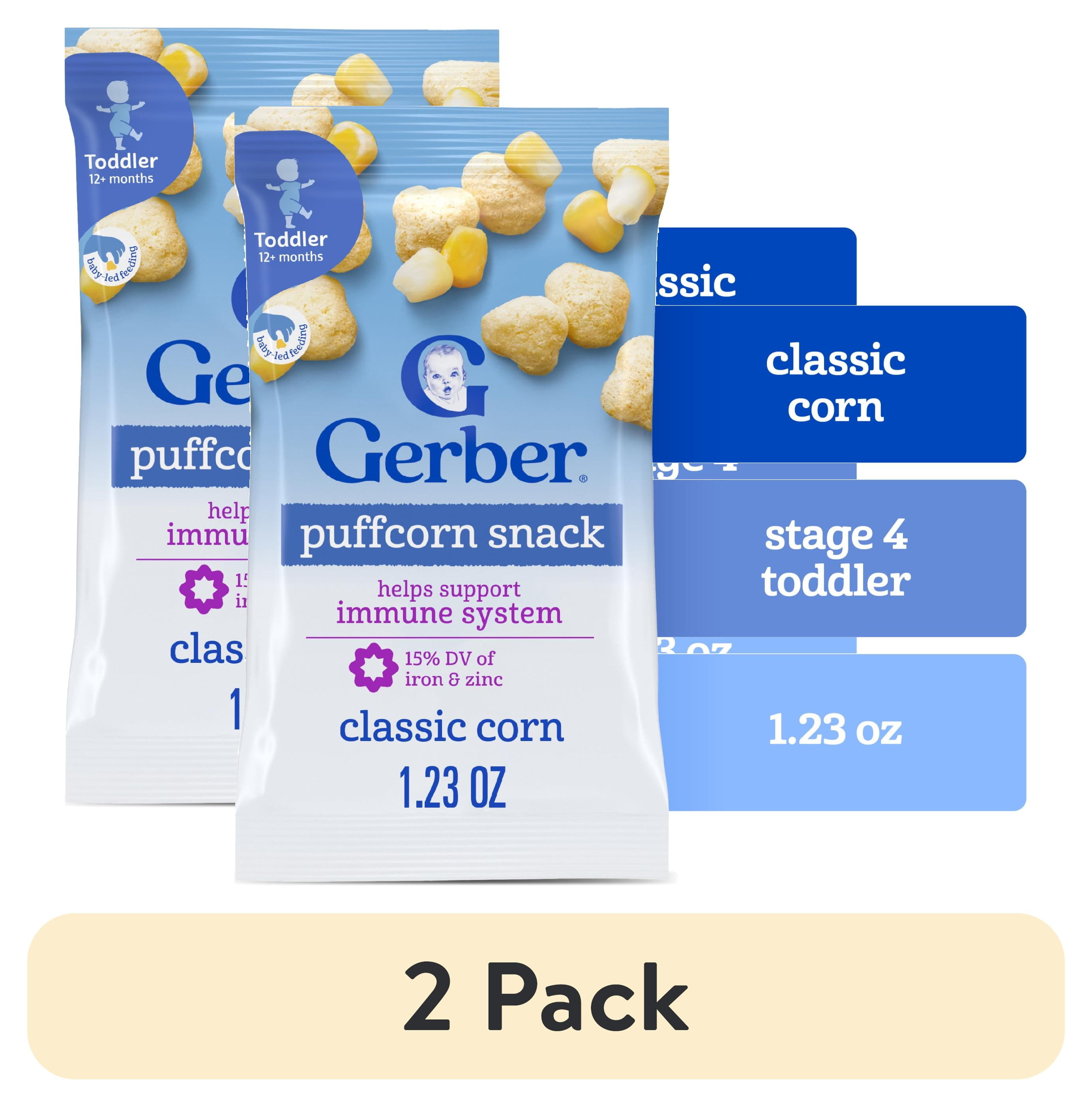 (2 pack) Gerber Toddler Snacks, Classic Corn Puffcorn Snack, Kernel ...