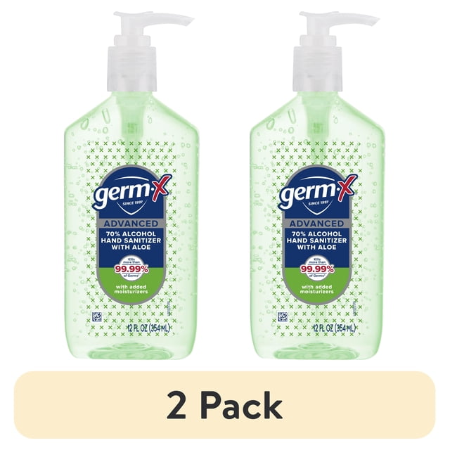 (2 pack) Germ-X Advanced Hand Sanitizer, with Aloe, 12 oz - Walmart.com
