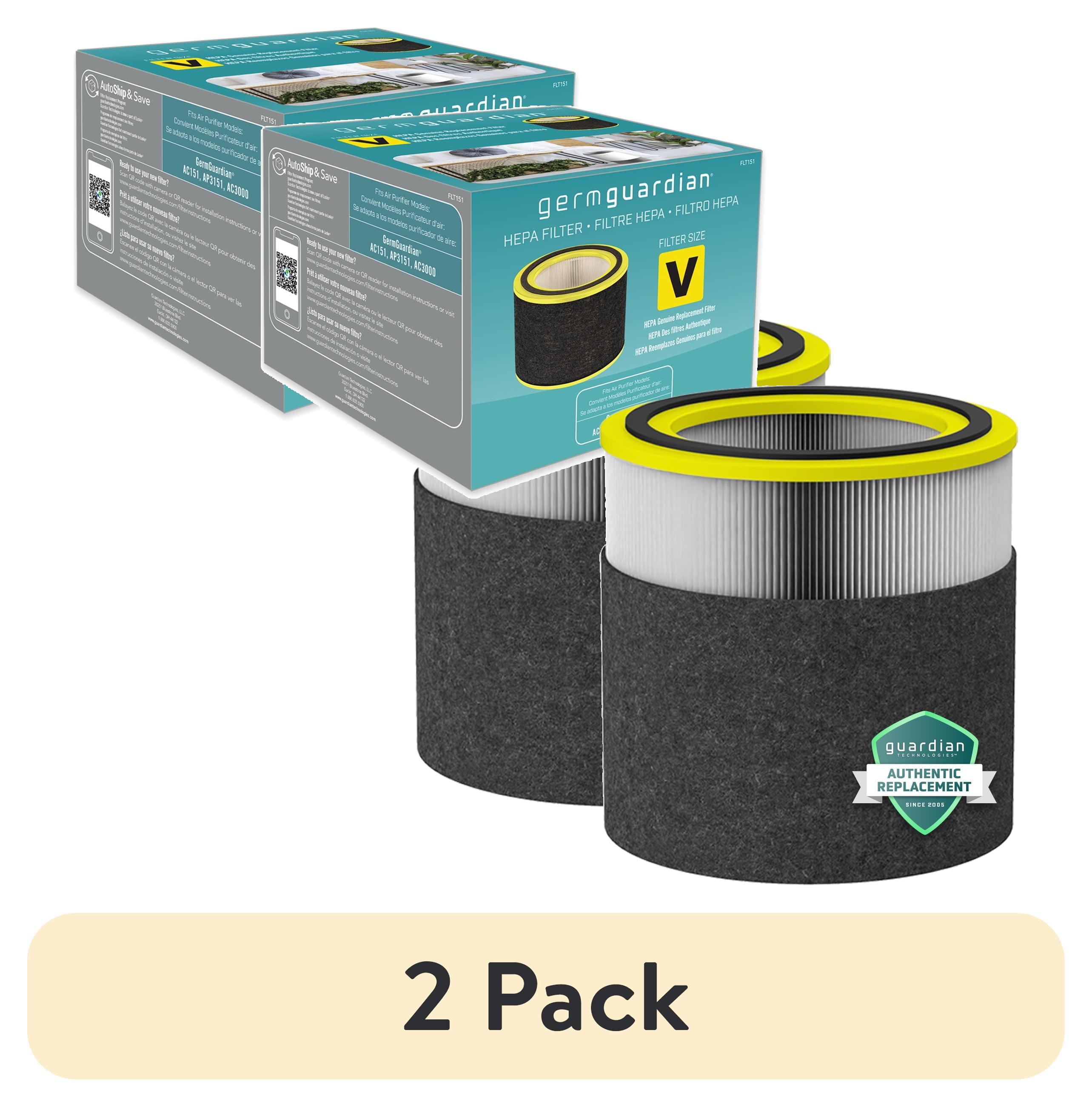 (2 pack) GermGuardian Air Purifier Replacement Filter V, FLT151, HEPA ...