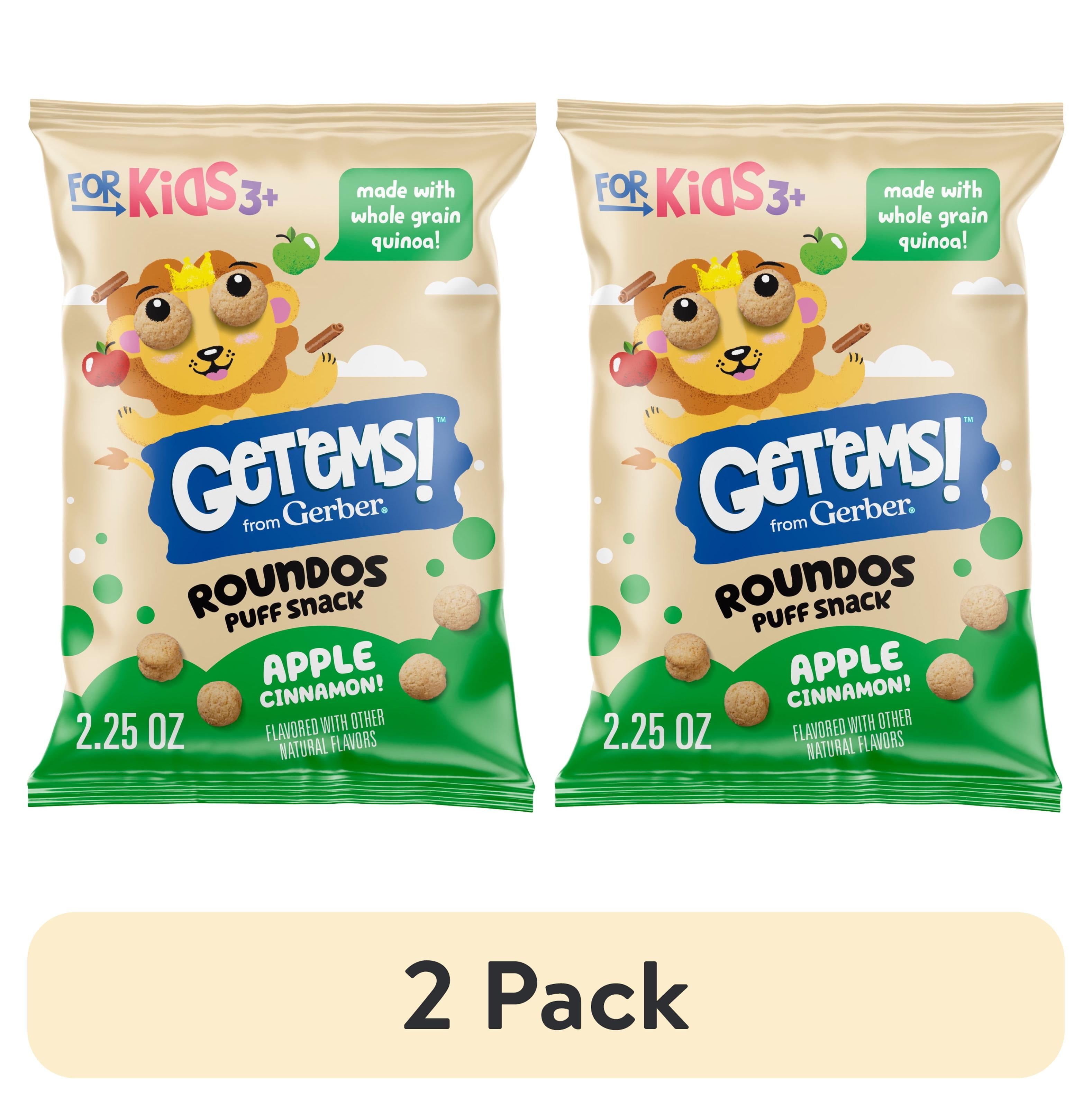 (2 pack) Get'ems from Gerber Apple Cinnamon Roundos Puffs Snacks, Kids ...