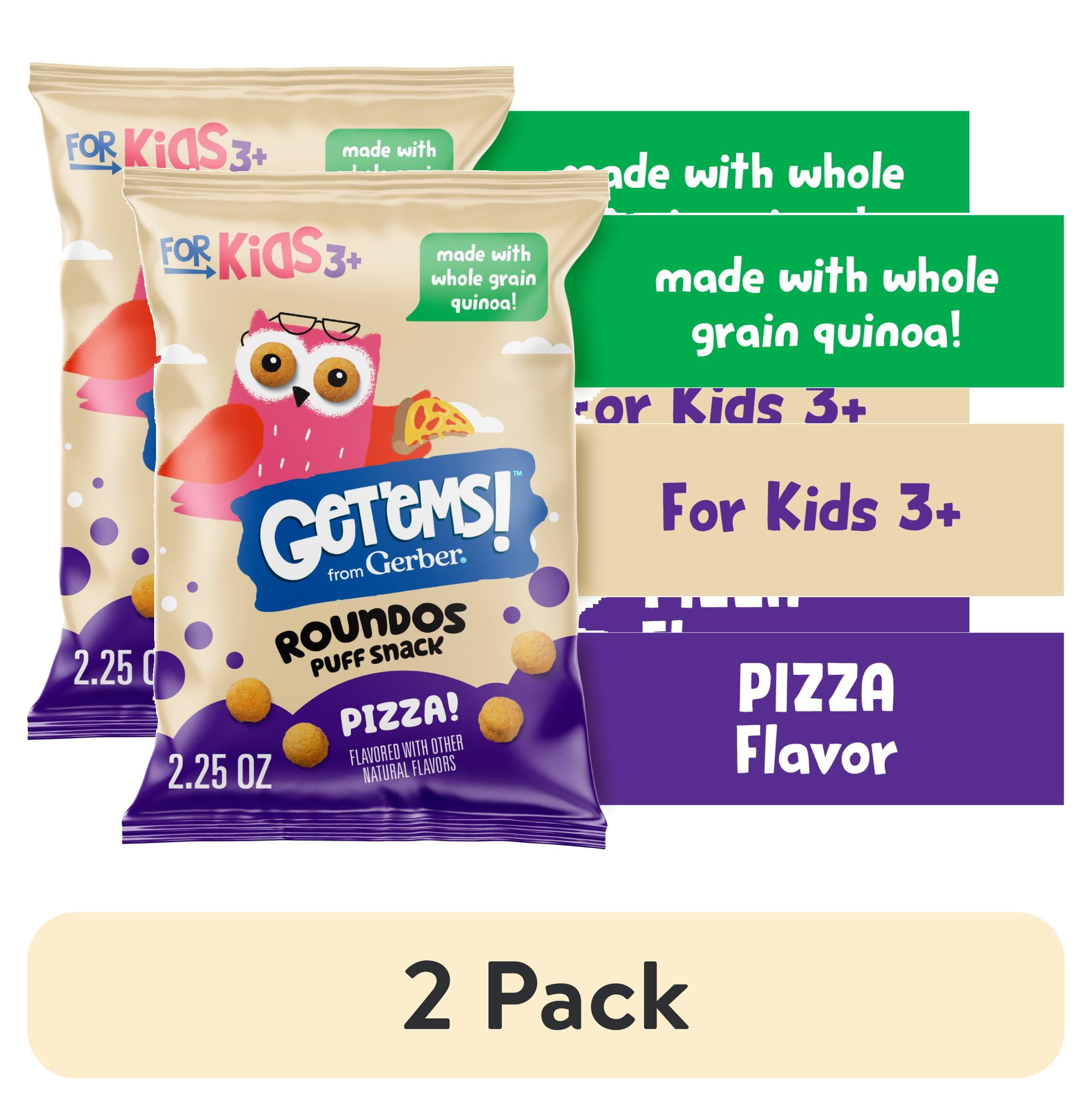 (2 pack) Get'ems from Gerber Pizza Roundos Puffs Snacks, Kids Snack ...
