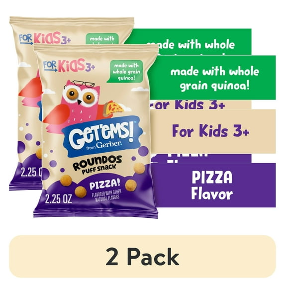 (2 pack) Get'ems from Gerber Pizza Roundos Puffs Snacks, Kids Snack ...