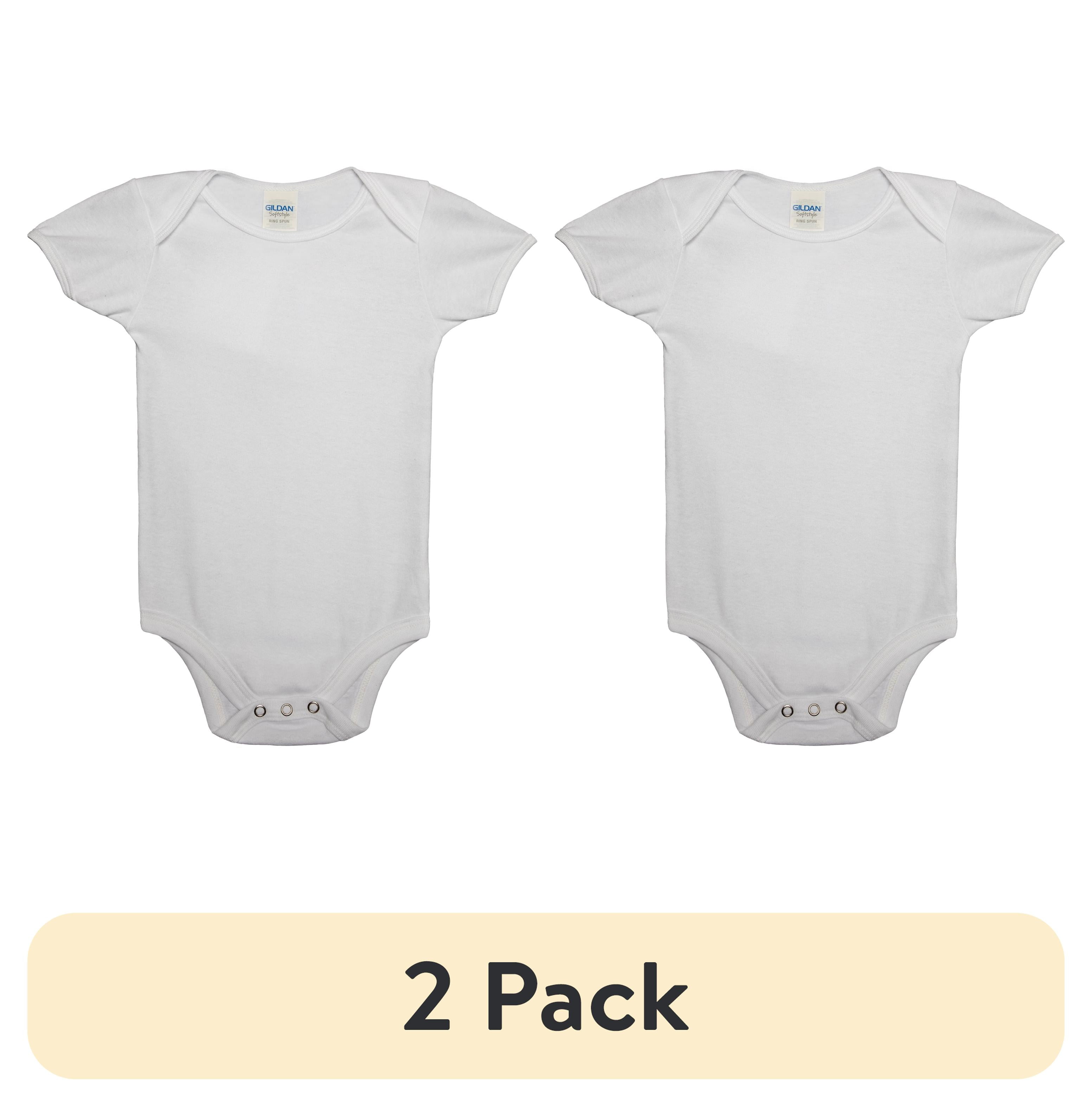 (2 pack) Gildan Cotton White Infant Bodysuit Ages 0-6 Months, Unisex, 1 ...