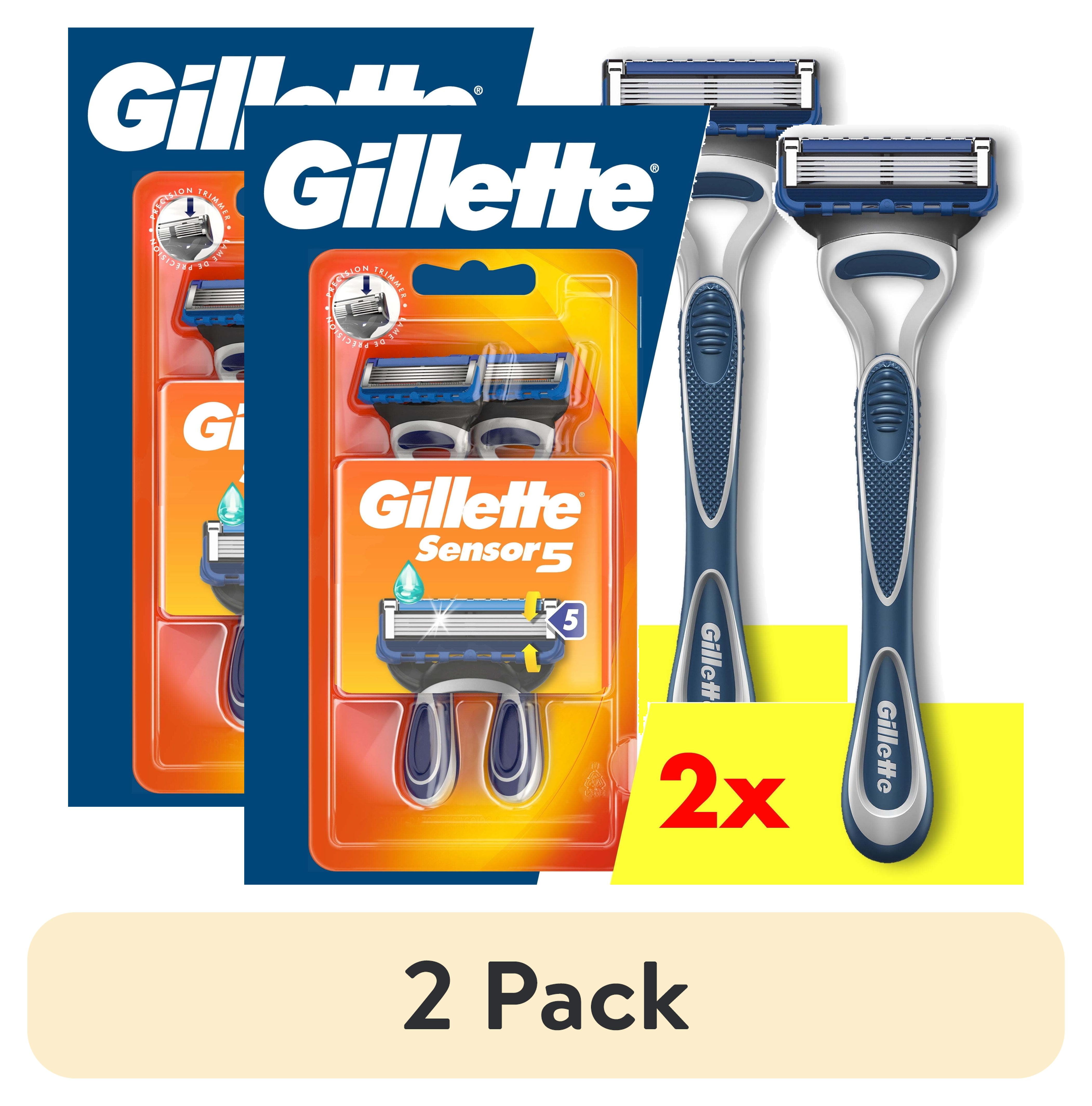 (2 pack) Gillette Sensor5 Men's Disposable Manual Razors, 2 Count ...
