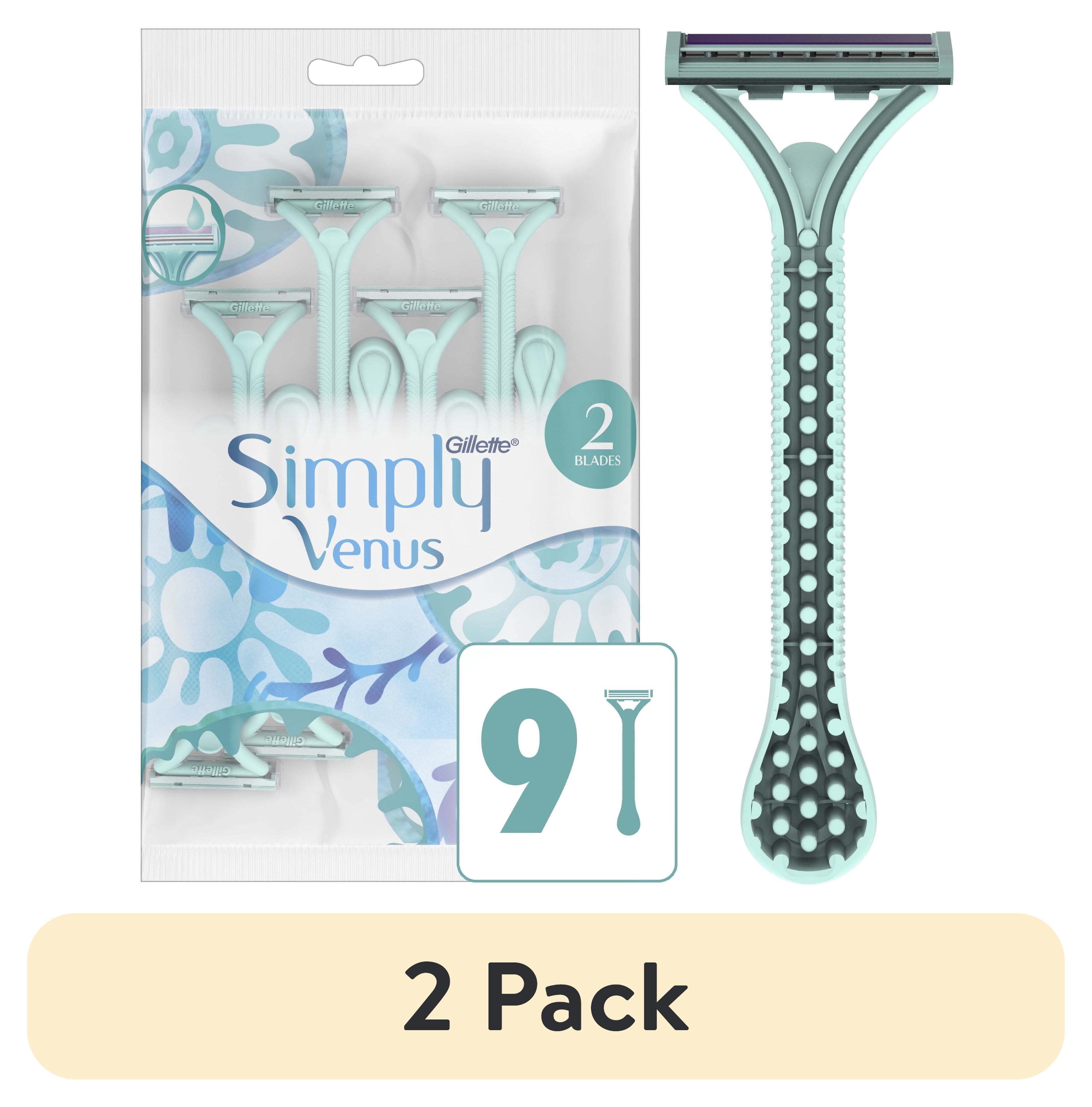 (2 pack) Gillette Simply Venus 2 Disposable Razors for Women, 9 Count ...