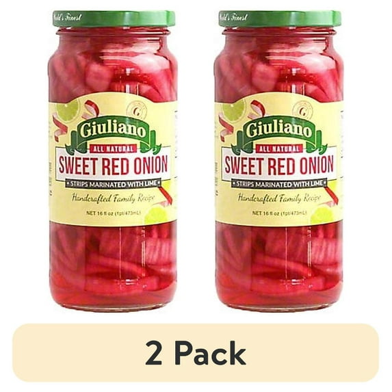(2 pack) Giuliano Sweet Red Onion Strips Marinated with Lime, 16oz - Walmart.com