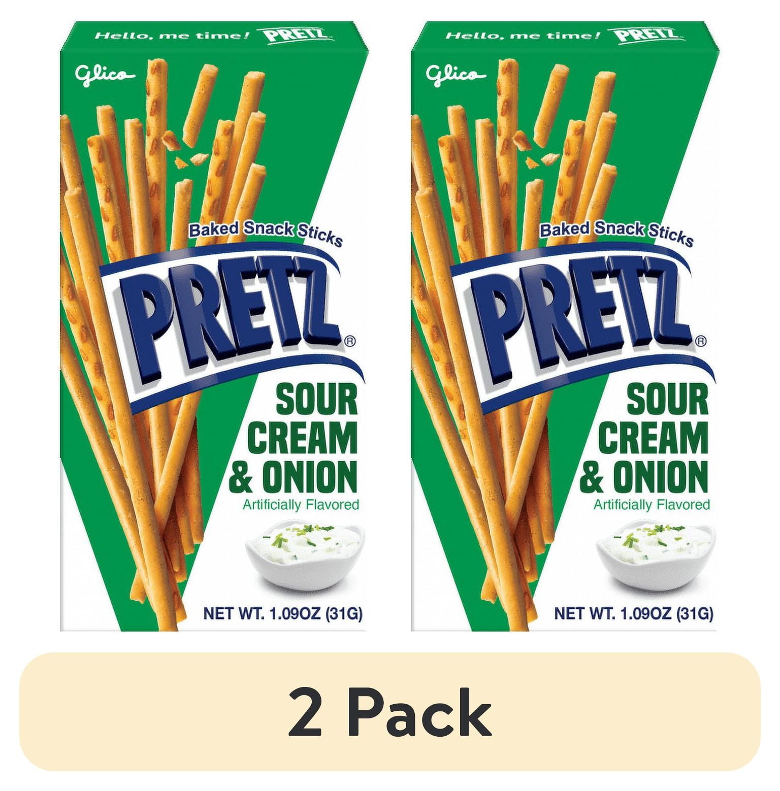 (2 pack) Glico Pretz Sour Cream & Onion Baked Snack Sticks, 1.09 Ounce ...
