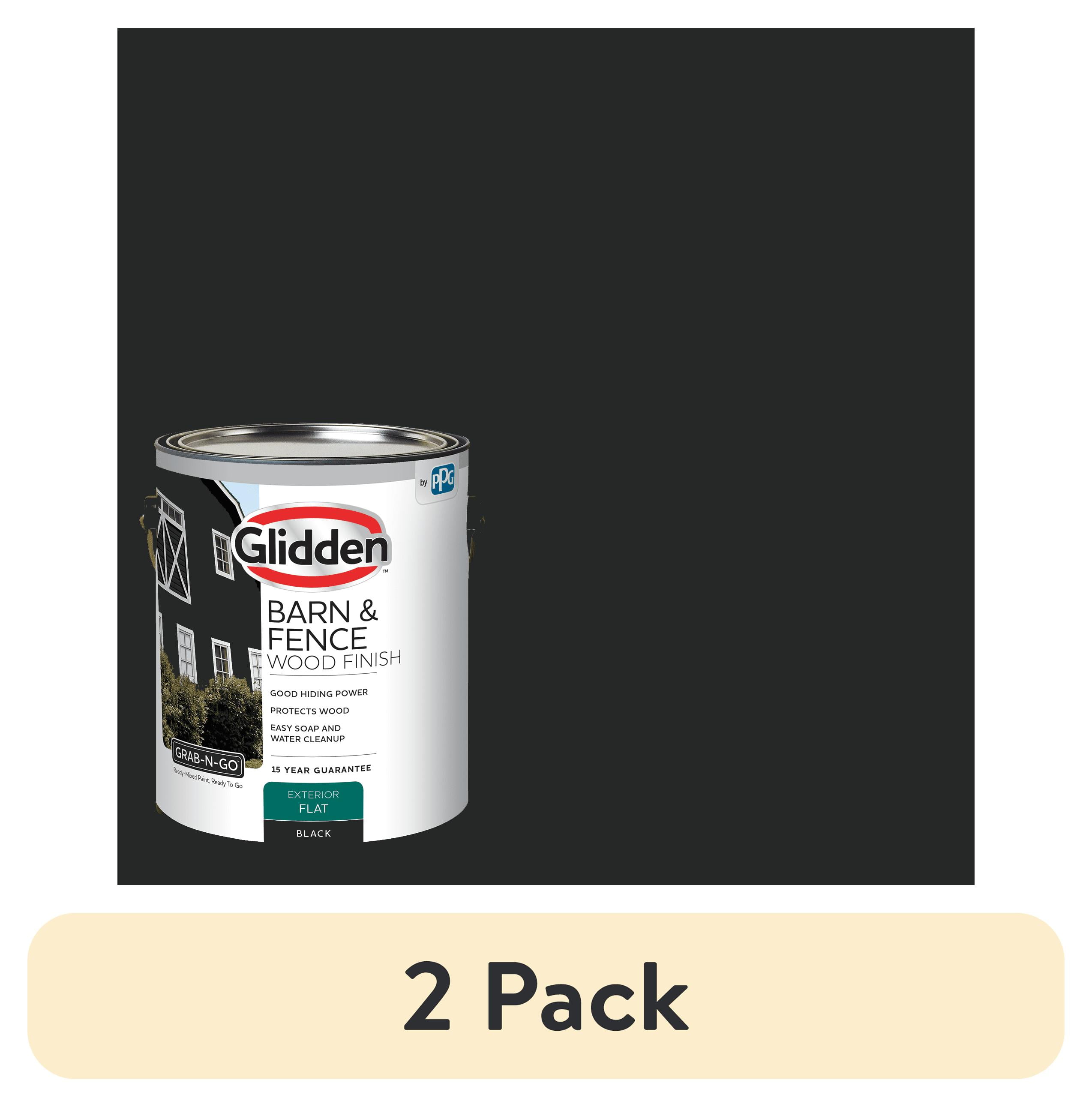 (2 pack) Glidden Grab-N-Go Barn & Fence Wood Exterior Paint Flat, Black ...