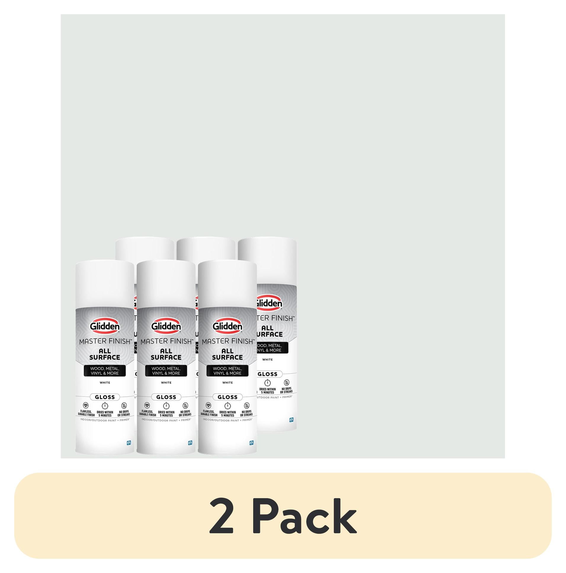 (2 pack) Glidden Master Finish 12 oz. Gloss White Interior/Exterior All ...