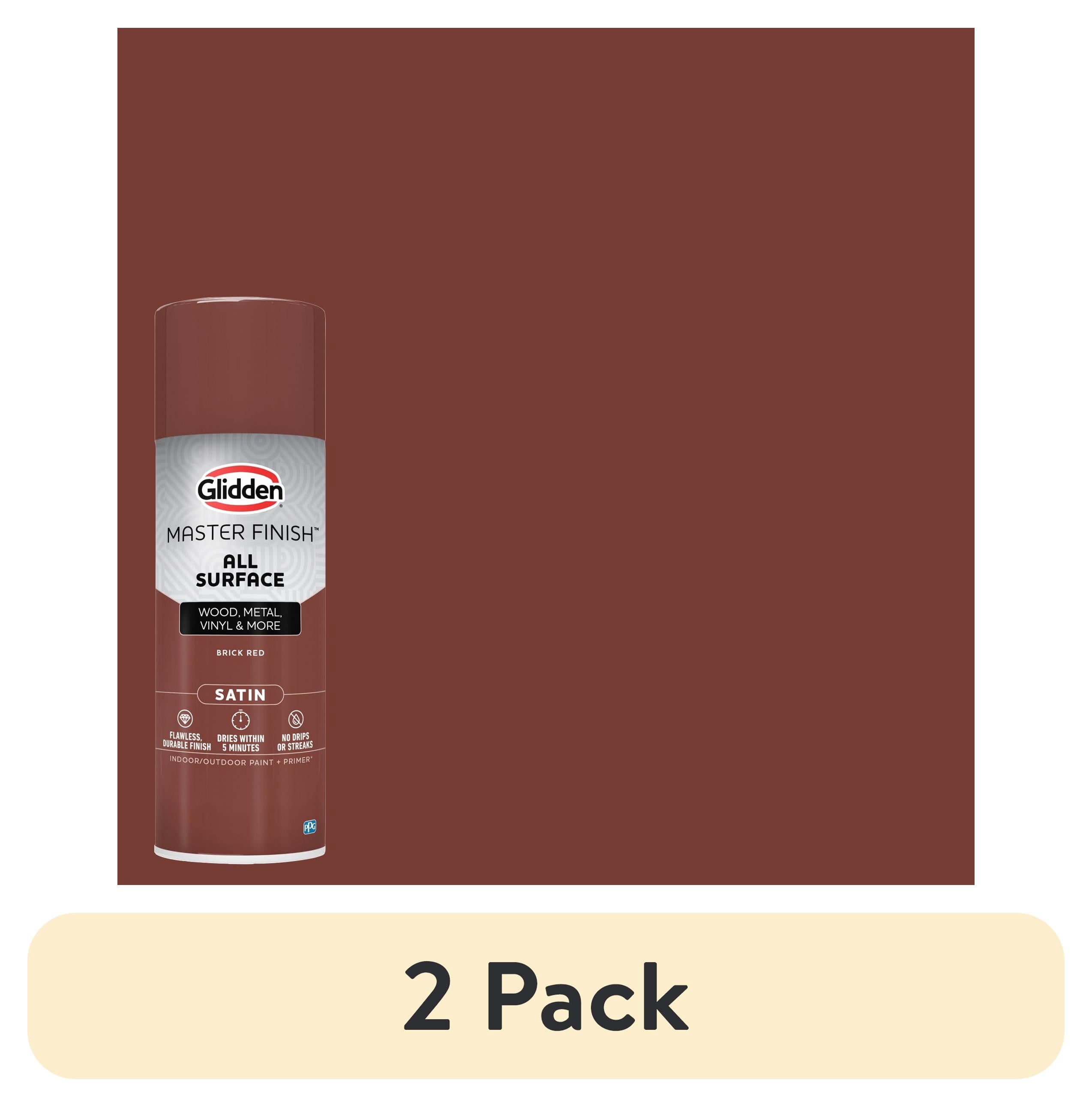 (2 pack) Glidden Master Finish 12 oz. Satin Brick Red Interior/Exterior ...