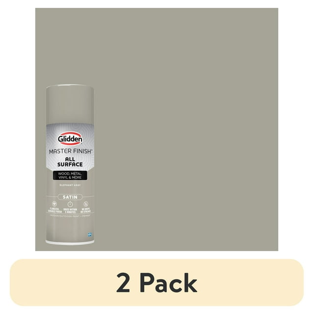 (2 pack) Glidden Master Finish 12 oz. Satin Elephant Gray Interior ...