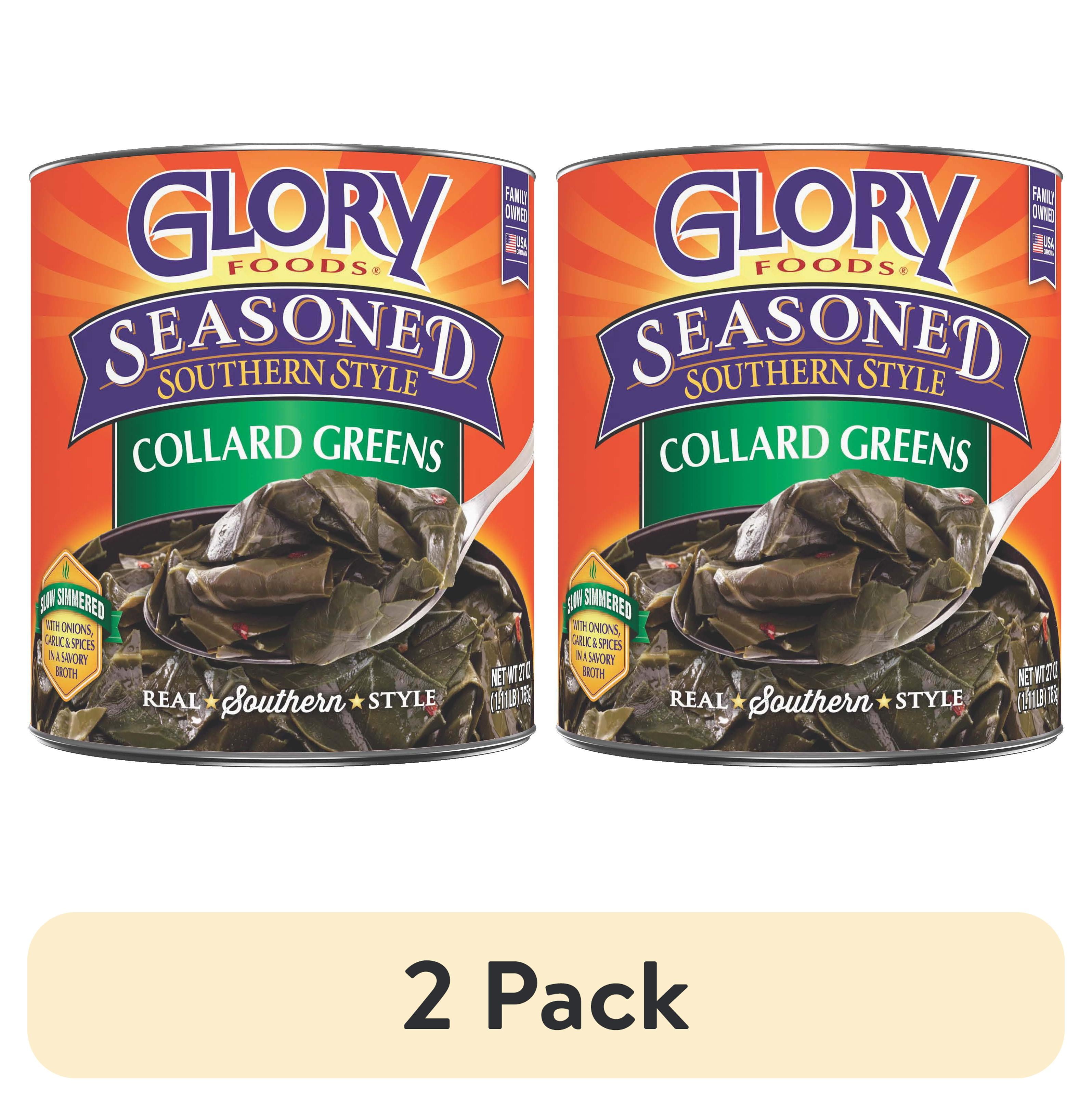(2 pack) Glory Foods Canned Seasoned Collard Greens, 27 oz Can ...