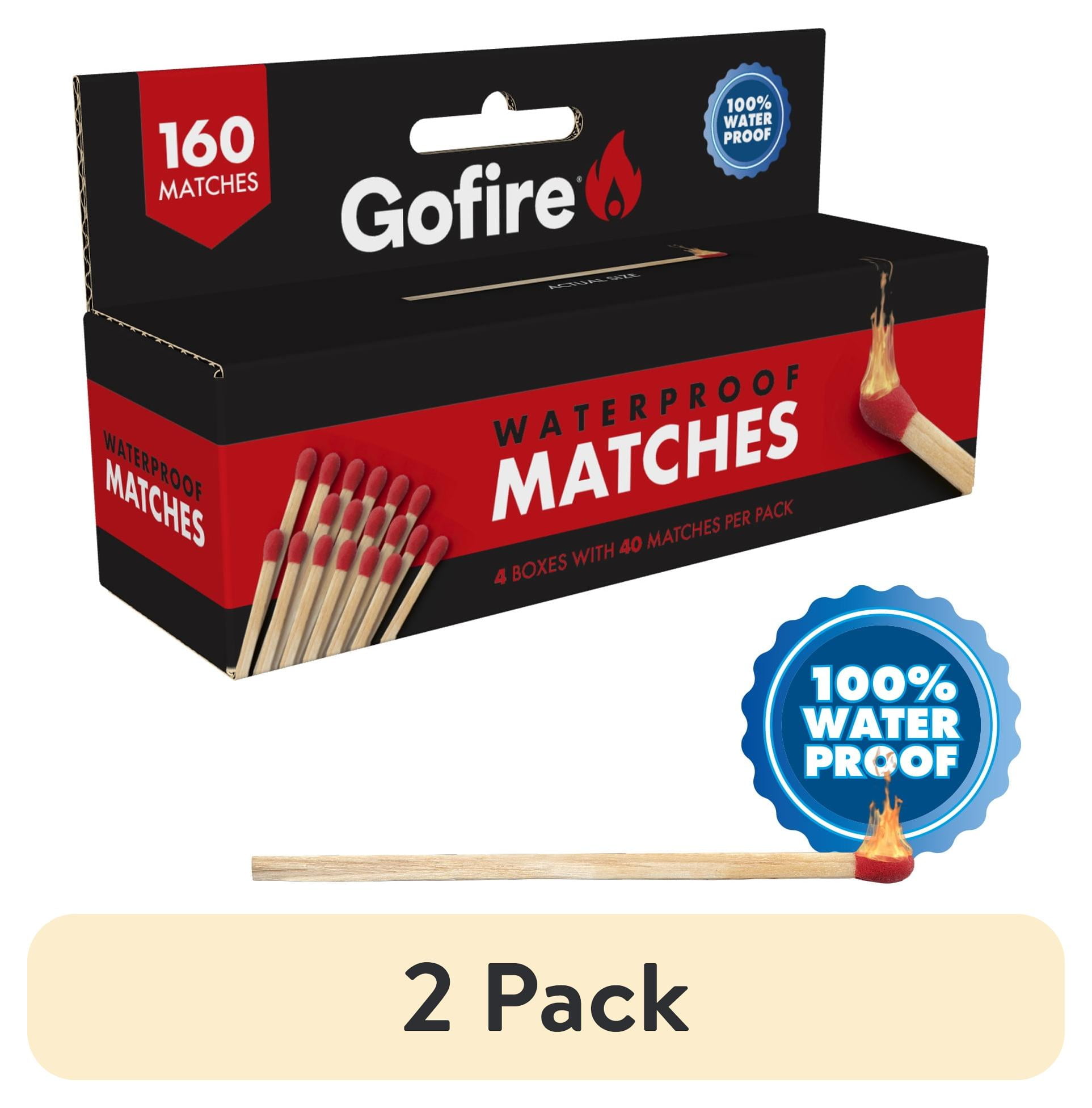 (2 pack) GoFire Waterproof Matches, 4 Packs of 40, Survival Matches for ...
